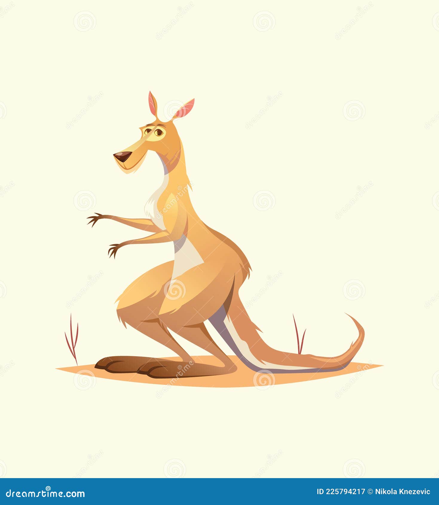 Kangaroo Character Isolated Vector Illustration Stock Vector ...