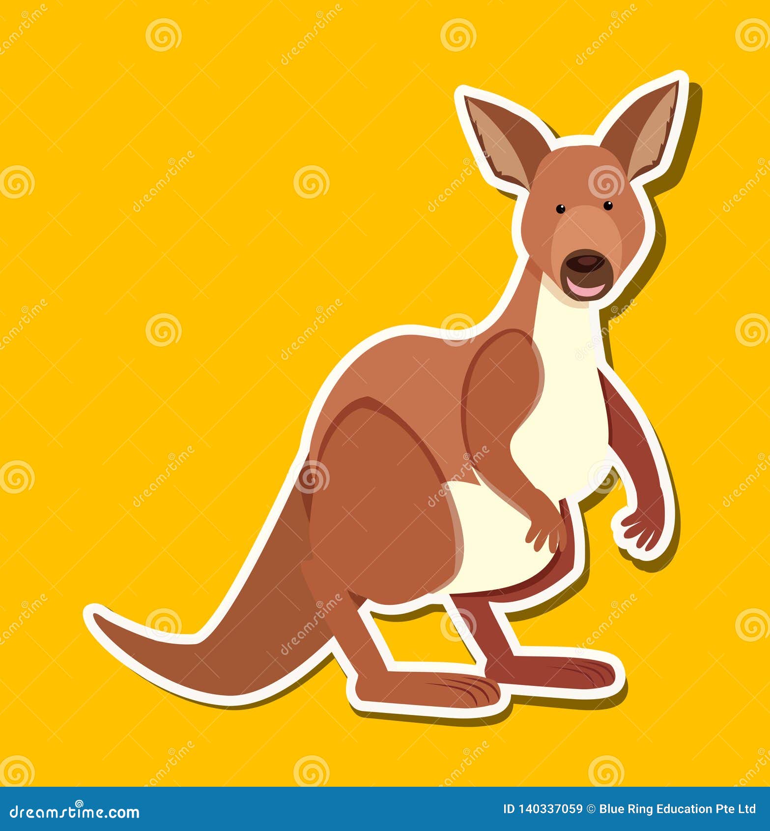 A Kangaroo Character Sticker Stock Vector - Illustration of cartoon ...