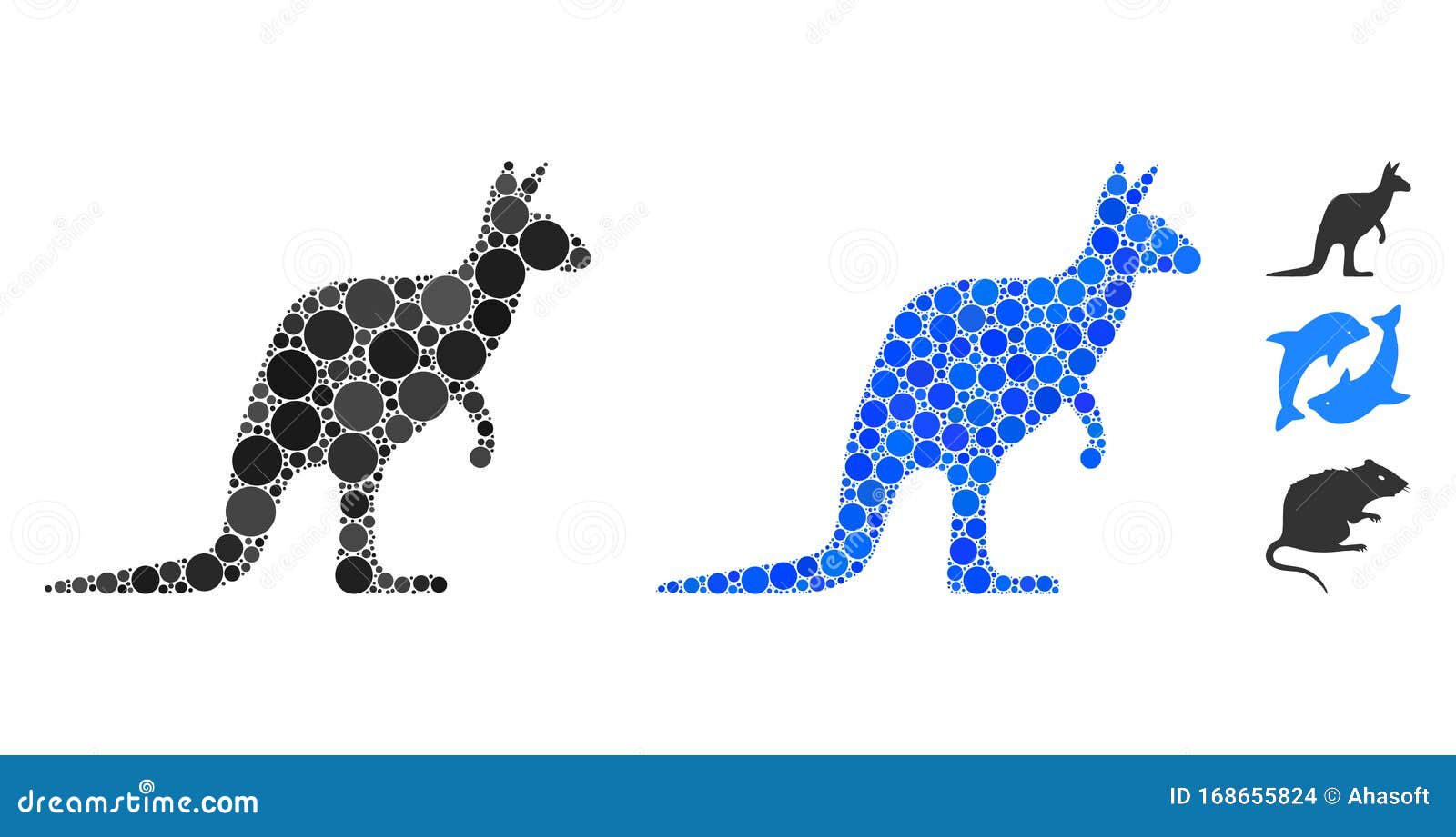 Kangaroo Composition Icon of Circle Dots Stock Vector - Illustration of ...