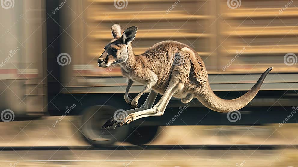 A Kangaroo in a Delivery Service Setting Symbolizing Speed and ...