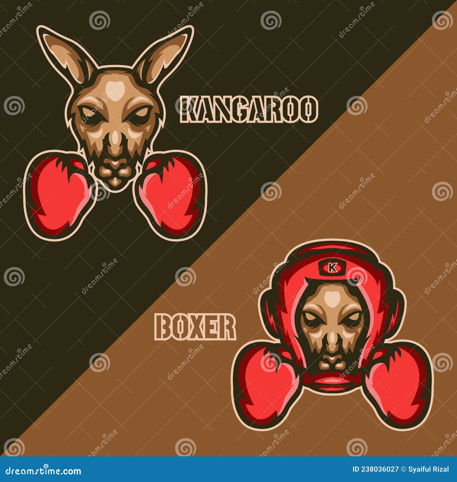 Kangaroo Boxer E Sport Logo Stock Vector - Illustration of team, boxing ...