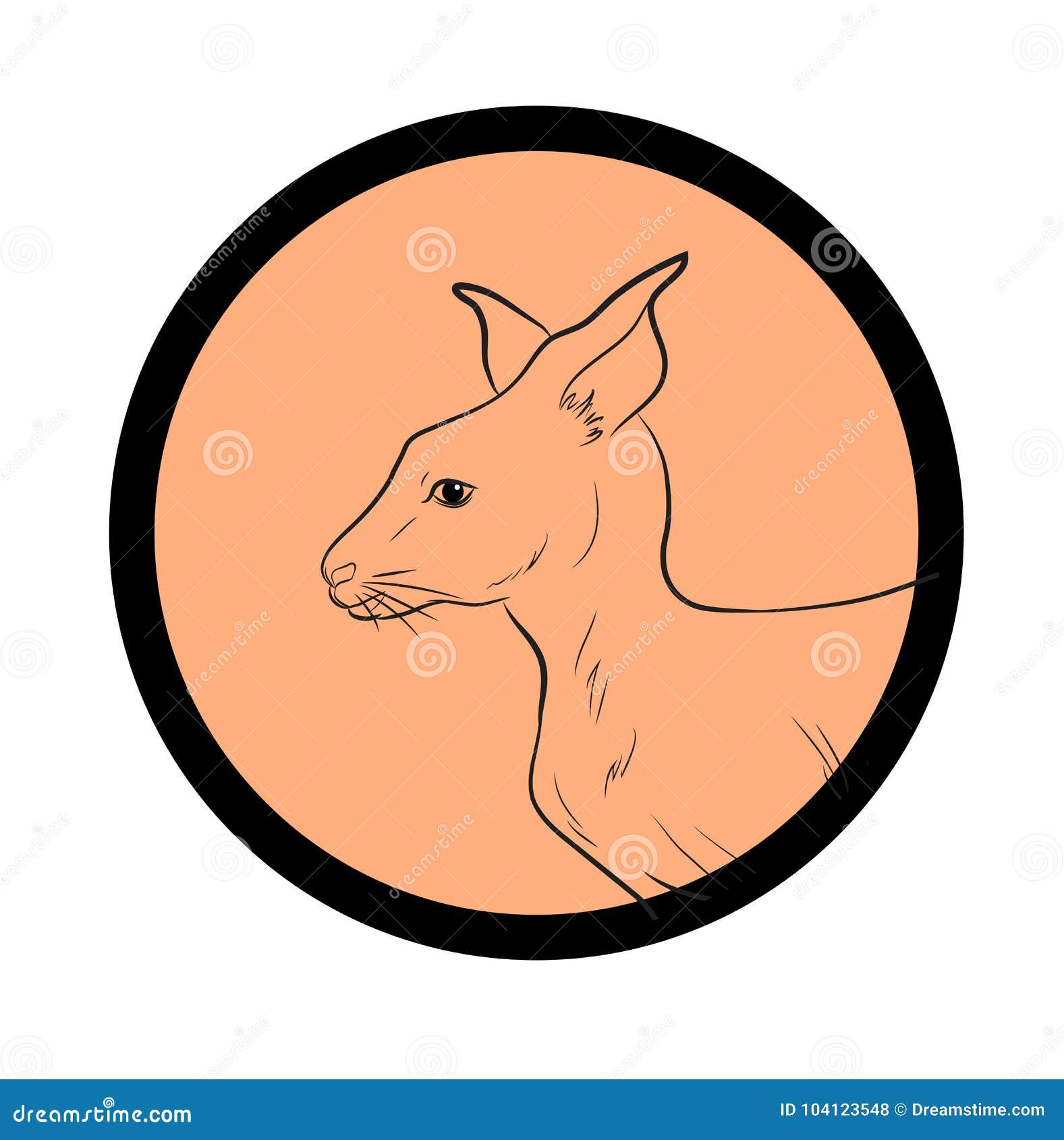 Kangaroo Face Closeup Vector Stock Vector - Illustration of mammal ...