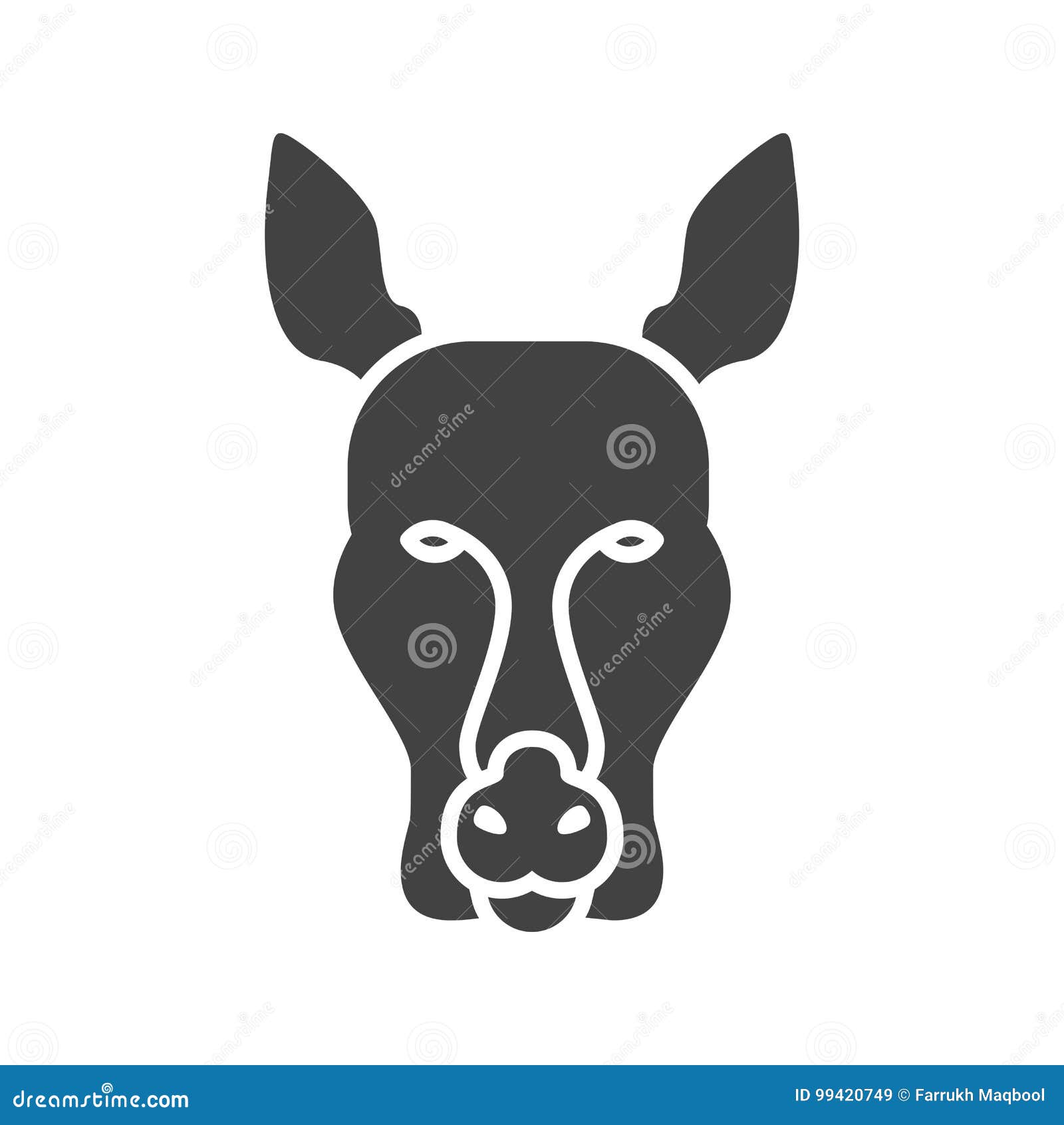 Kangaroo Face stock vector. Illustration of wildlife - 99420749