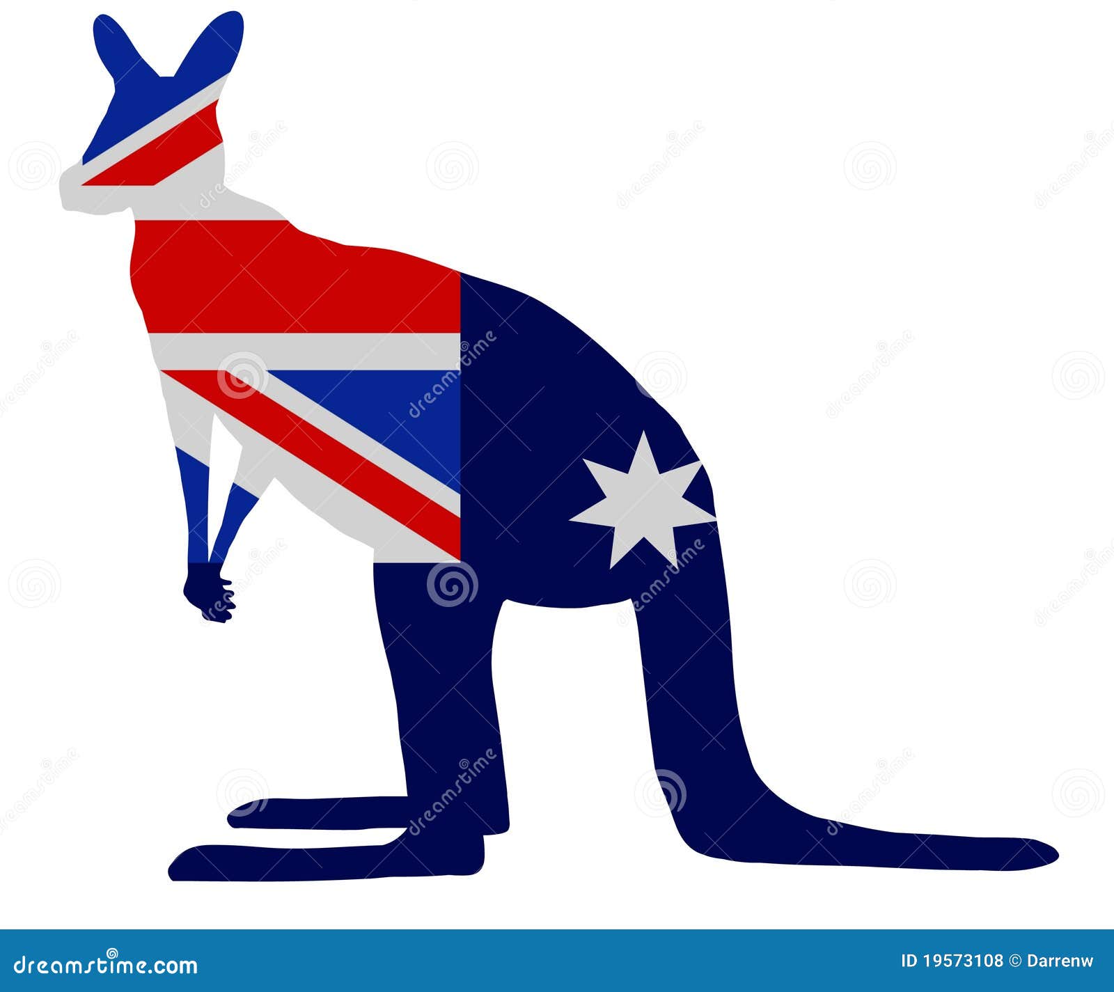 Kangaroo flag stock illustration. Illustration of australian - 19573108