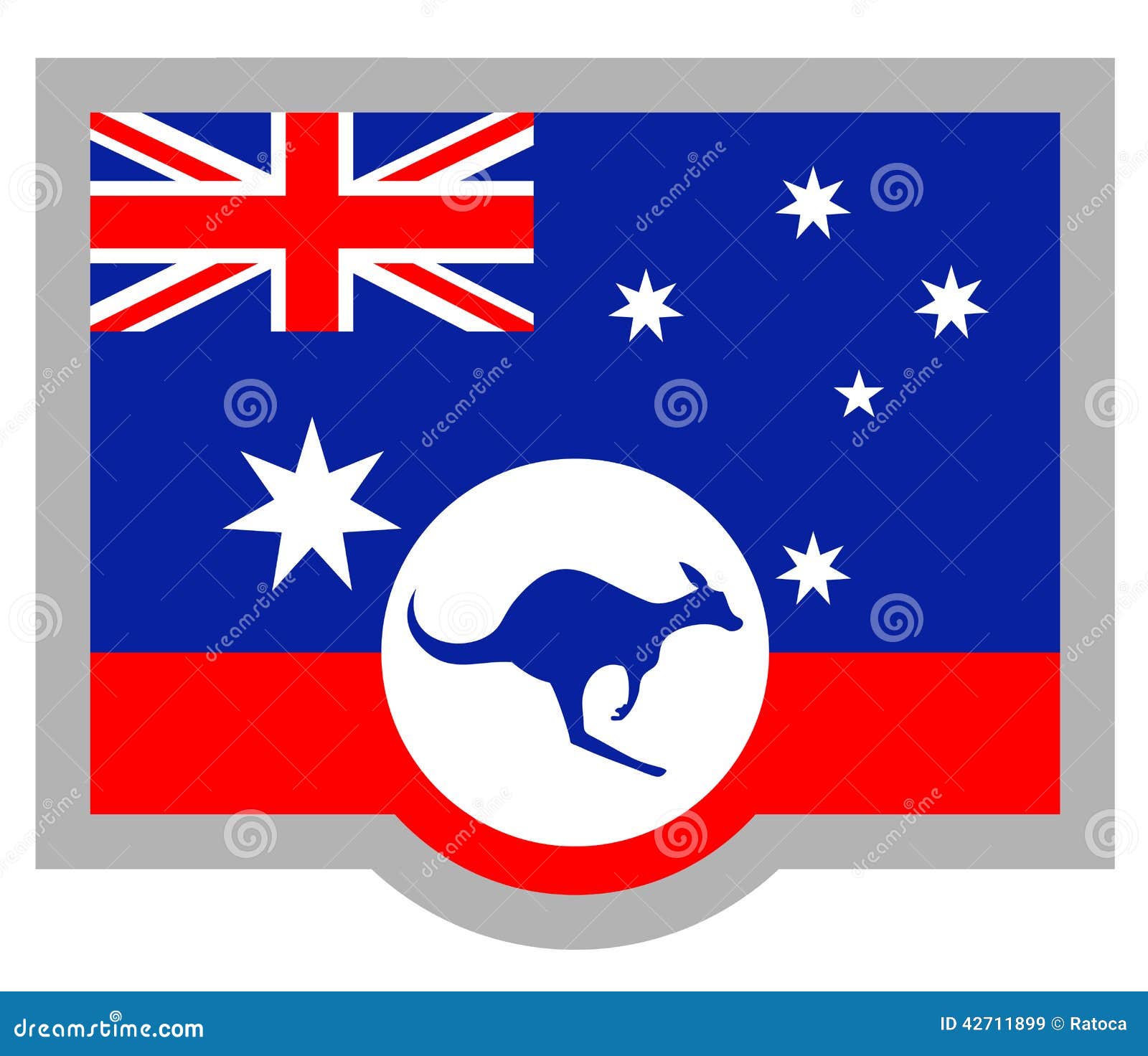 Kangaroo flag stock vector. Illustration of stars, nation - 42711899