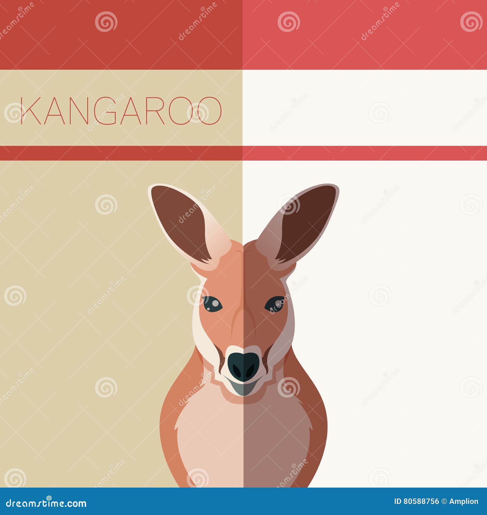 Kangaroo Flat Postcard stock vector. Illustration of female - 80588756