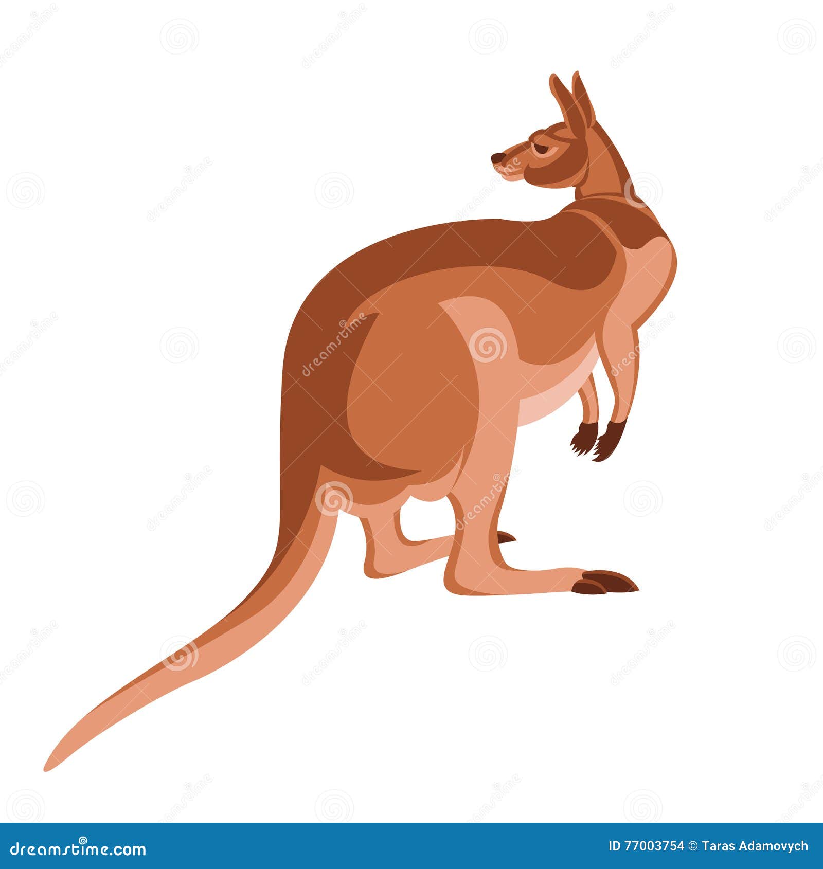 Kangaroo Flat Style Vector Side View Stock Vector - Illustration of ...