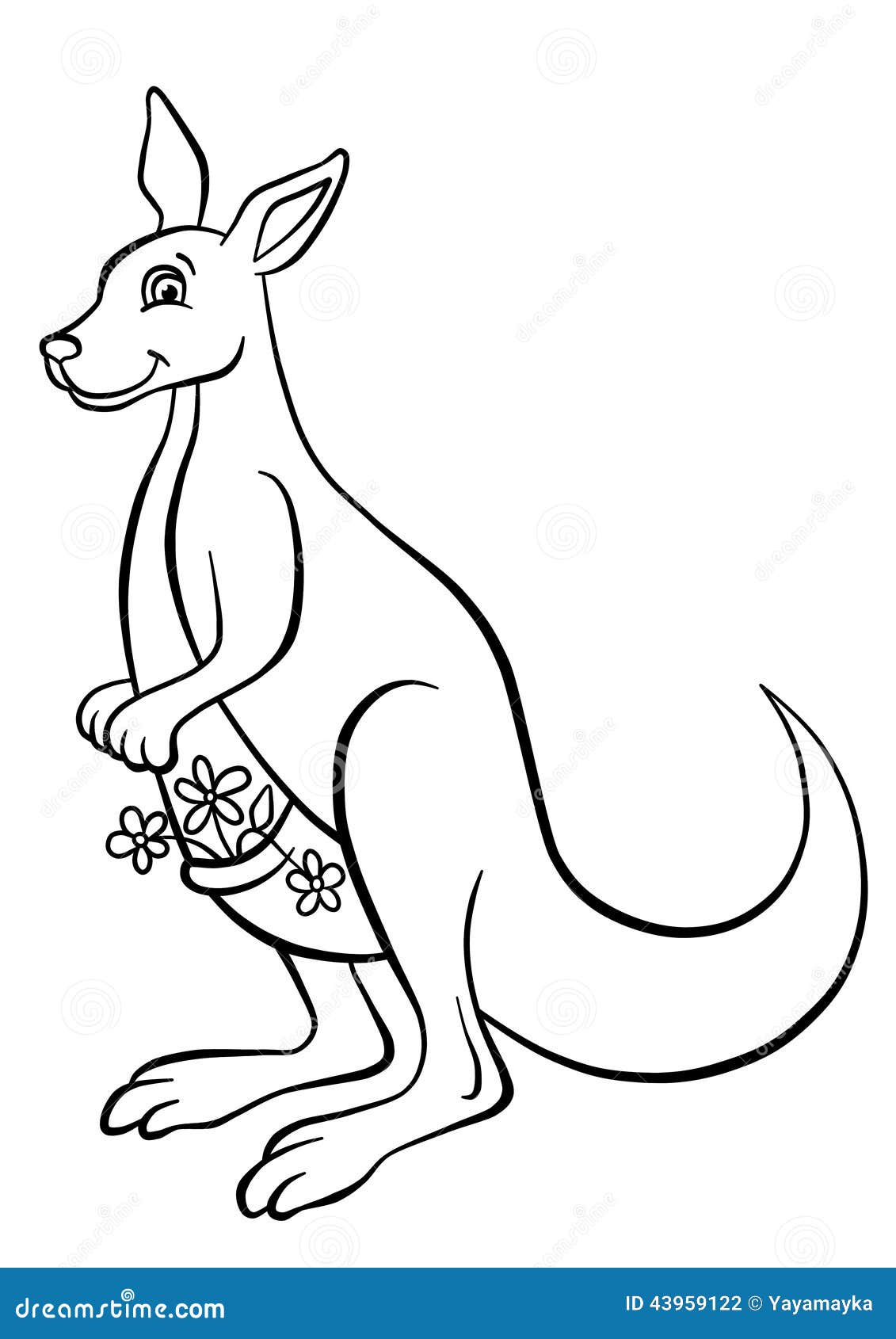 Kangaroo in the forest stock illustration. Illustration of nice - 43959122