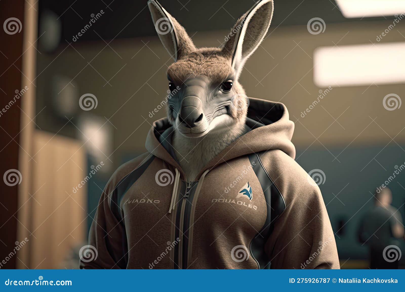 Kangaroo in a gym stock illustration. Illustration of fitness - 275926787