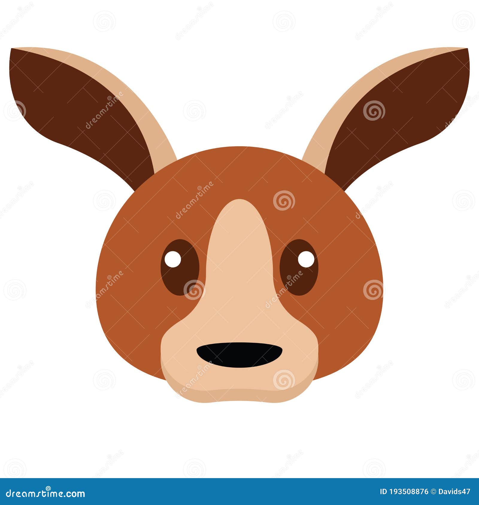 Kangaroo head cartoon stock vector. Illustration of nature - 193508876
