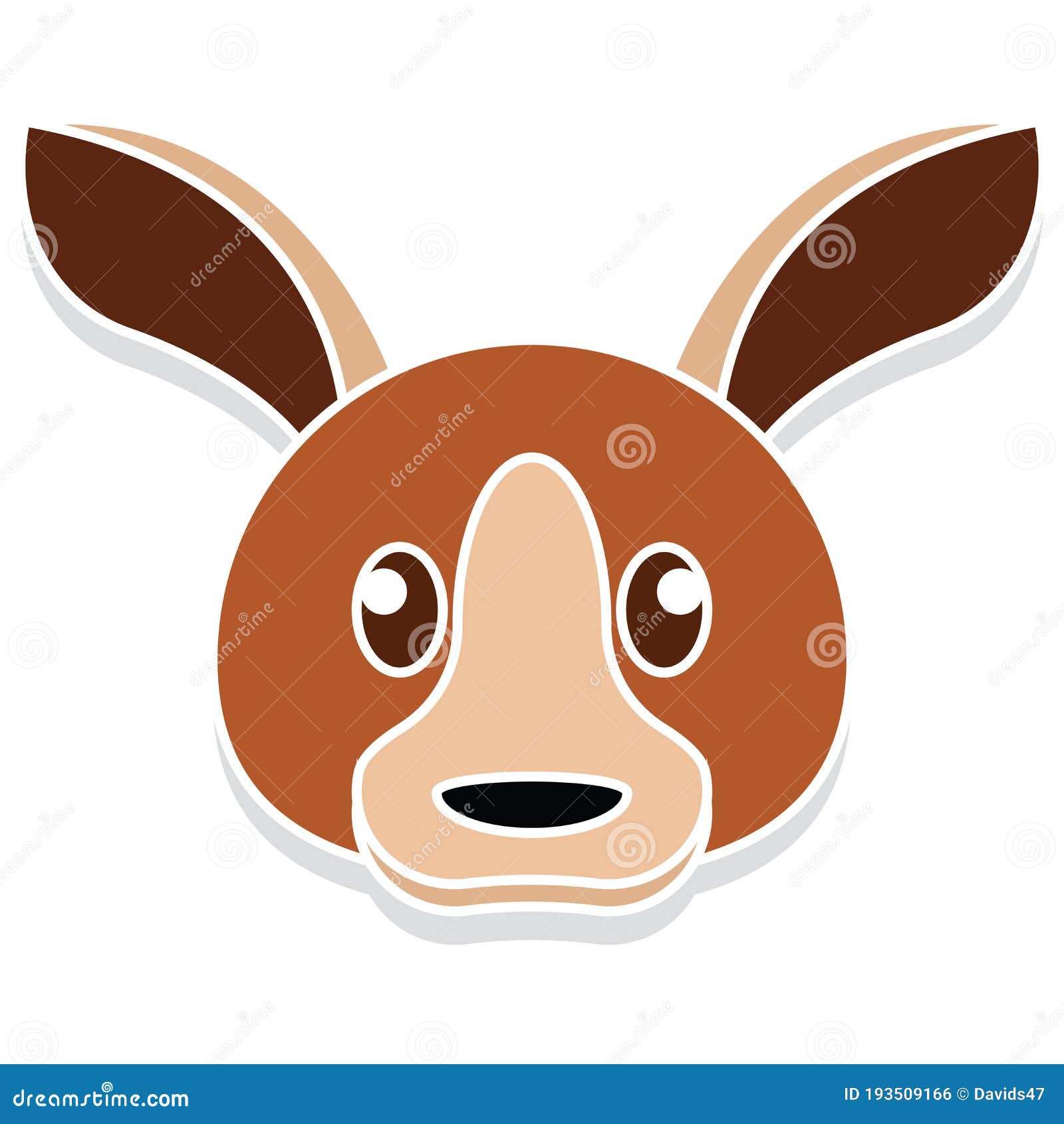 Kangaroo Head Cartoon Vector Illustration | CartoonDealer.com #193509166