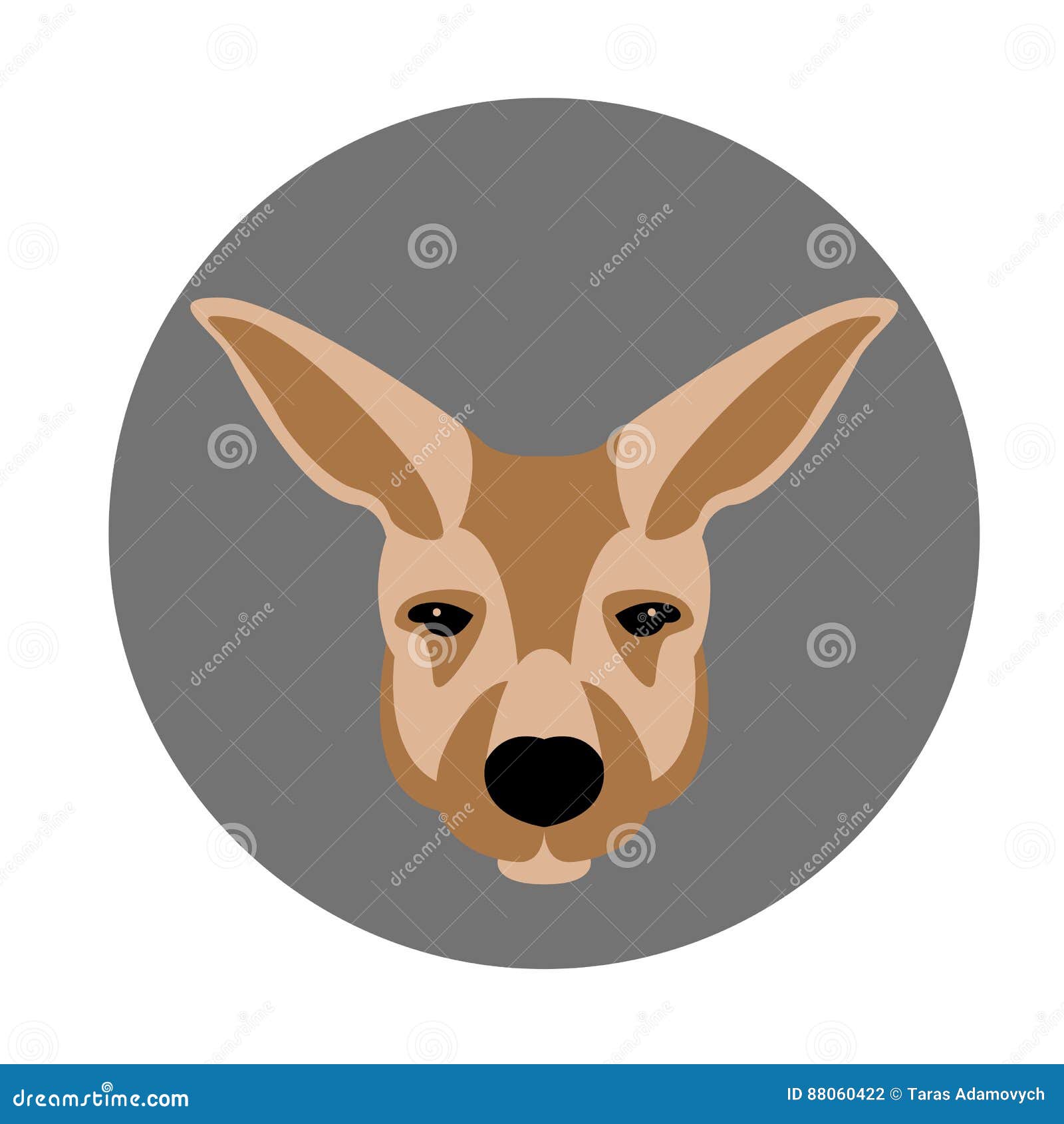 Kangaroo Head Vector Illustration Flat Style Stock Vector ...