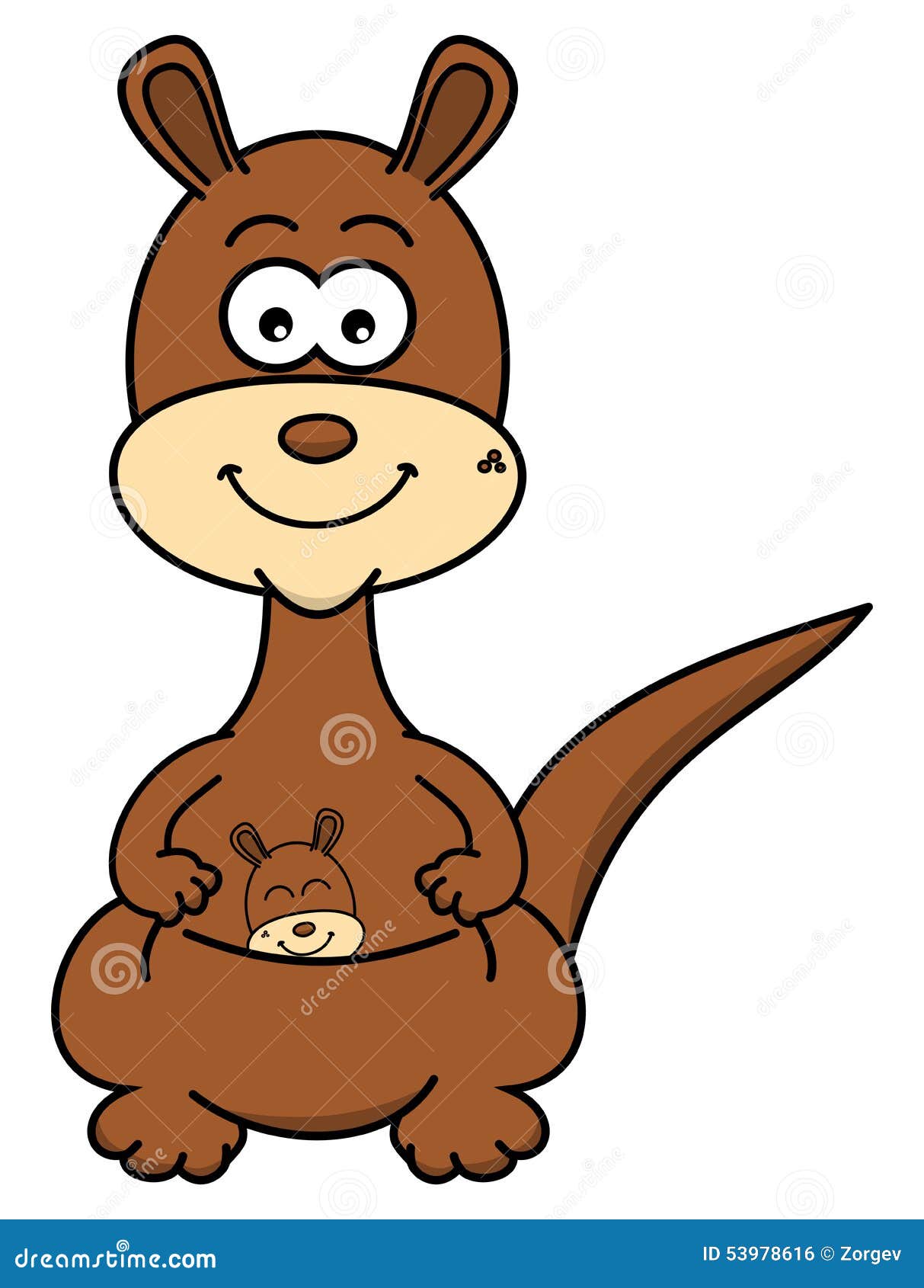 Kangaroo with her baby stock illustration. Illustration of cartoon ...