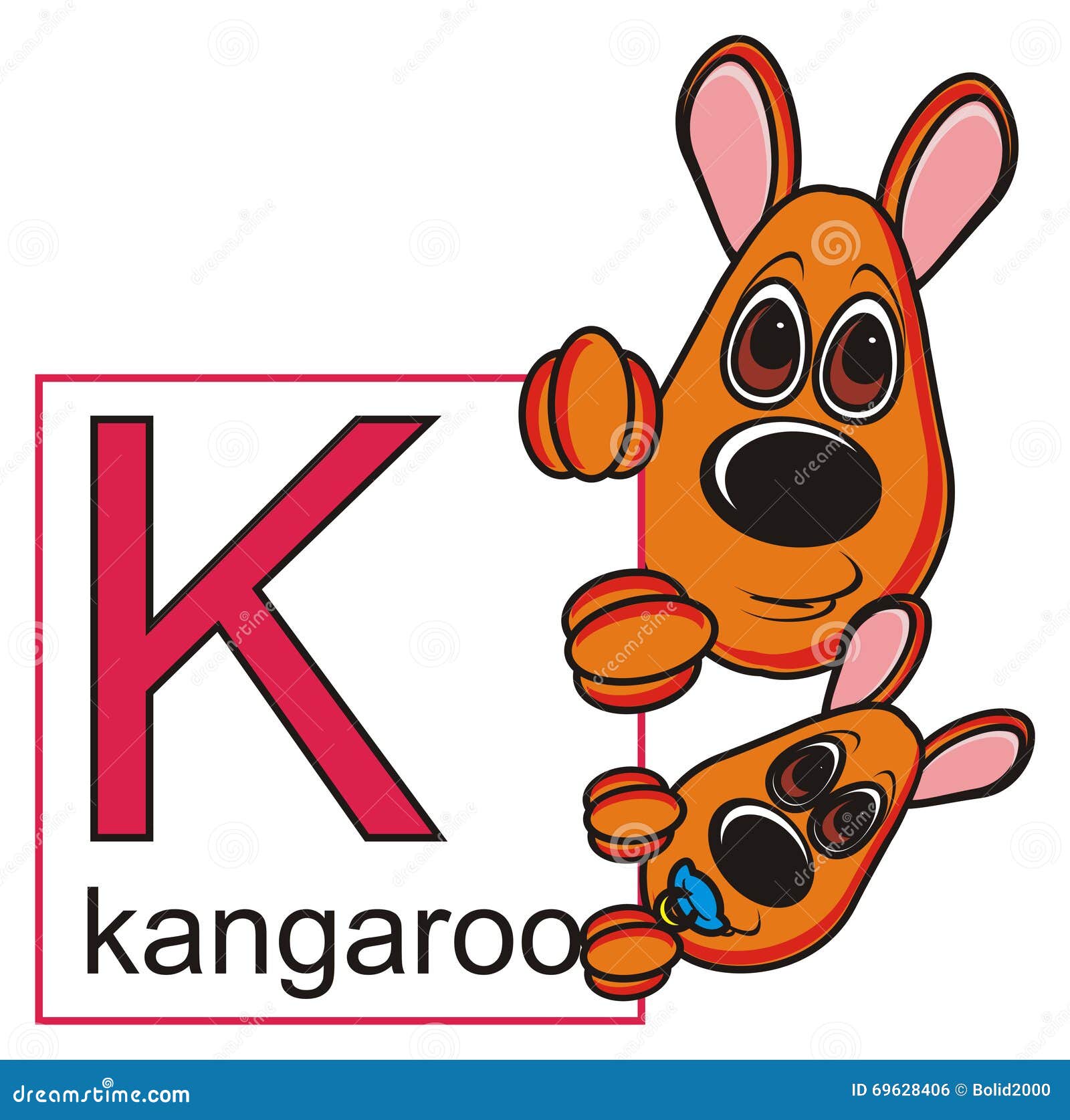 K Is For Kangaroo. Letter K. Kangaroo, Cute Illustration. Animal ...