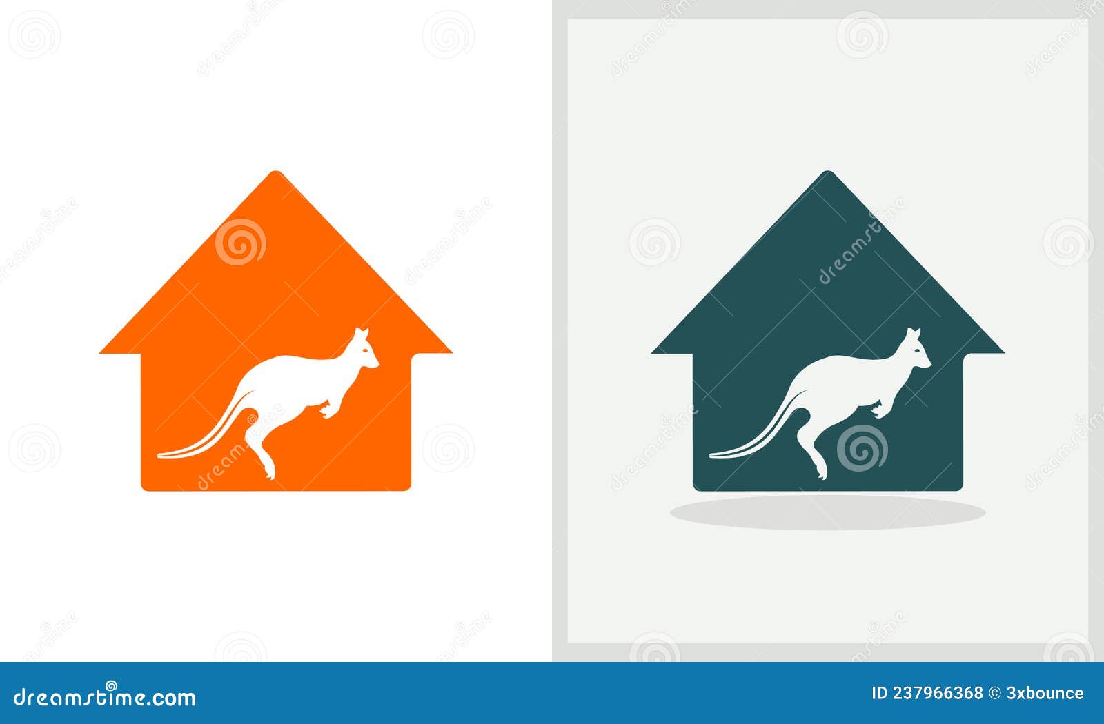 Kangaroo House Logo Design. Home Logo with Jumping Kangaroo Concept ...