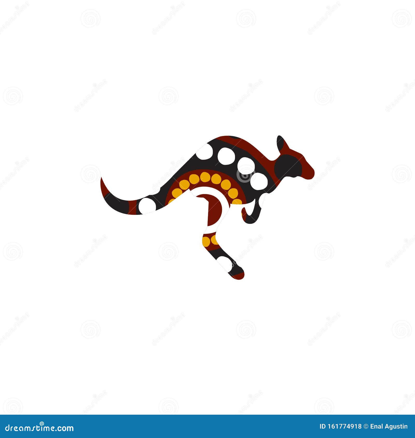 Kangaroo Icon With Aboriginal Art Design Style Vector | CartoonDealer ...