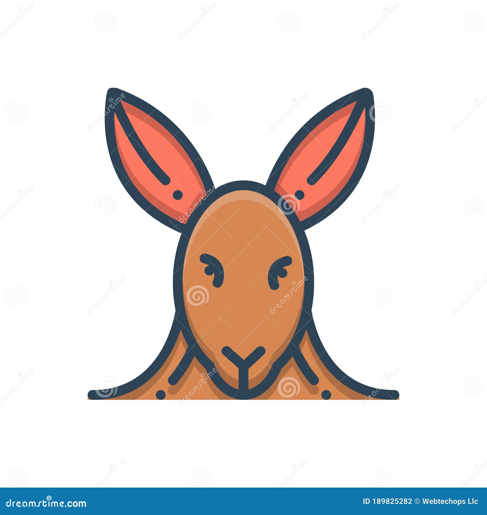 Color Illustration Icon for Kangaroo, Animal and Face Stock ...
