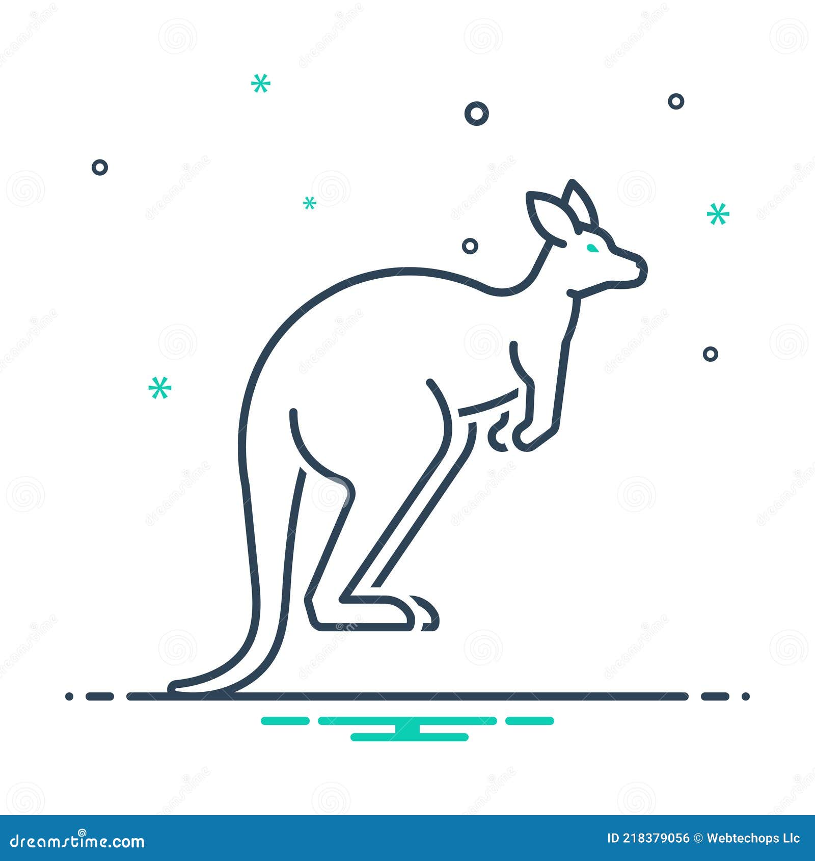 Mix Icon for Kangaroo, Pouch and Herbivorous Stock Vector ...