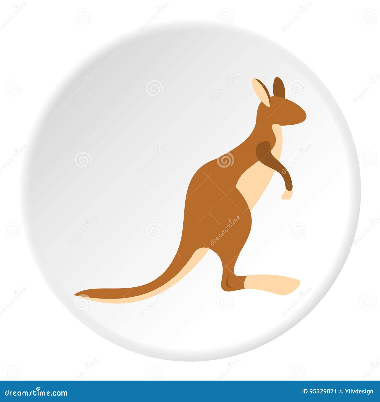 Kangaroo icon circle stock vector. Illustration of feet - 95329071