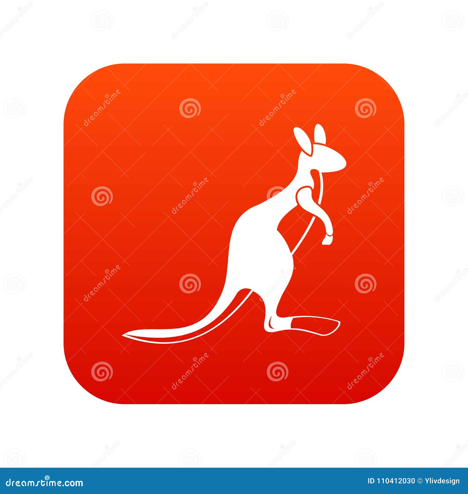 Kangaroo icon digital red stock vector. Illustration of nature - 110412030