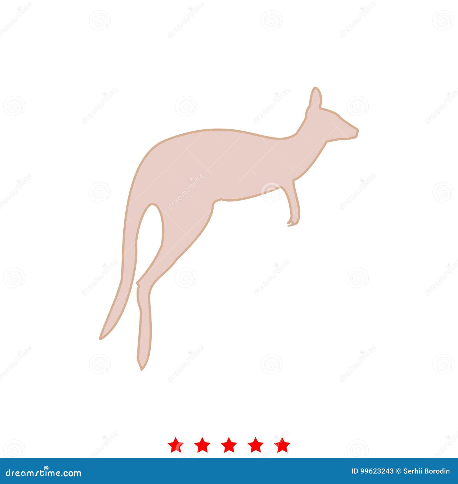 Kangaroo icon stock vector. Illustration of rose, kangaroo - 99623243