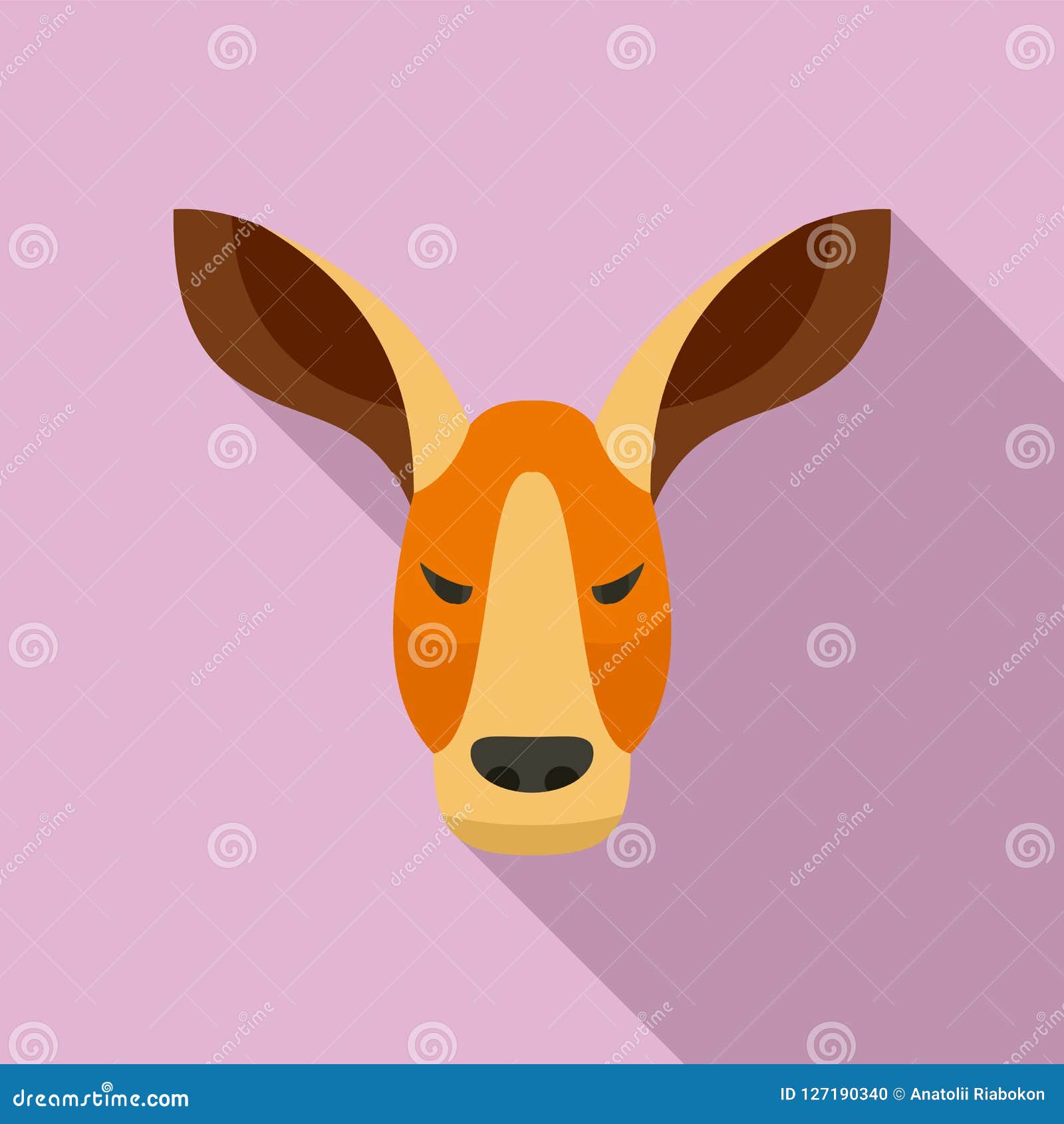 Kangaroo icon, flat style stock illustration. Illustration of character ...