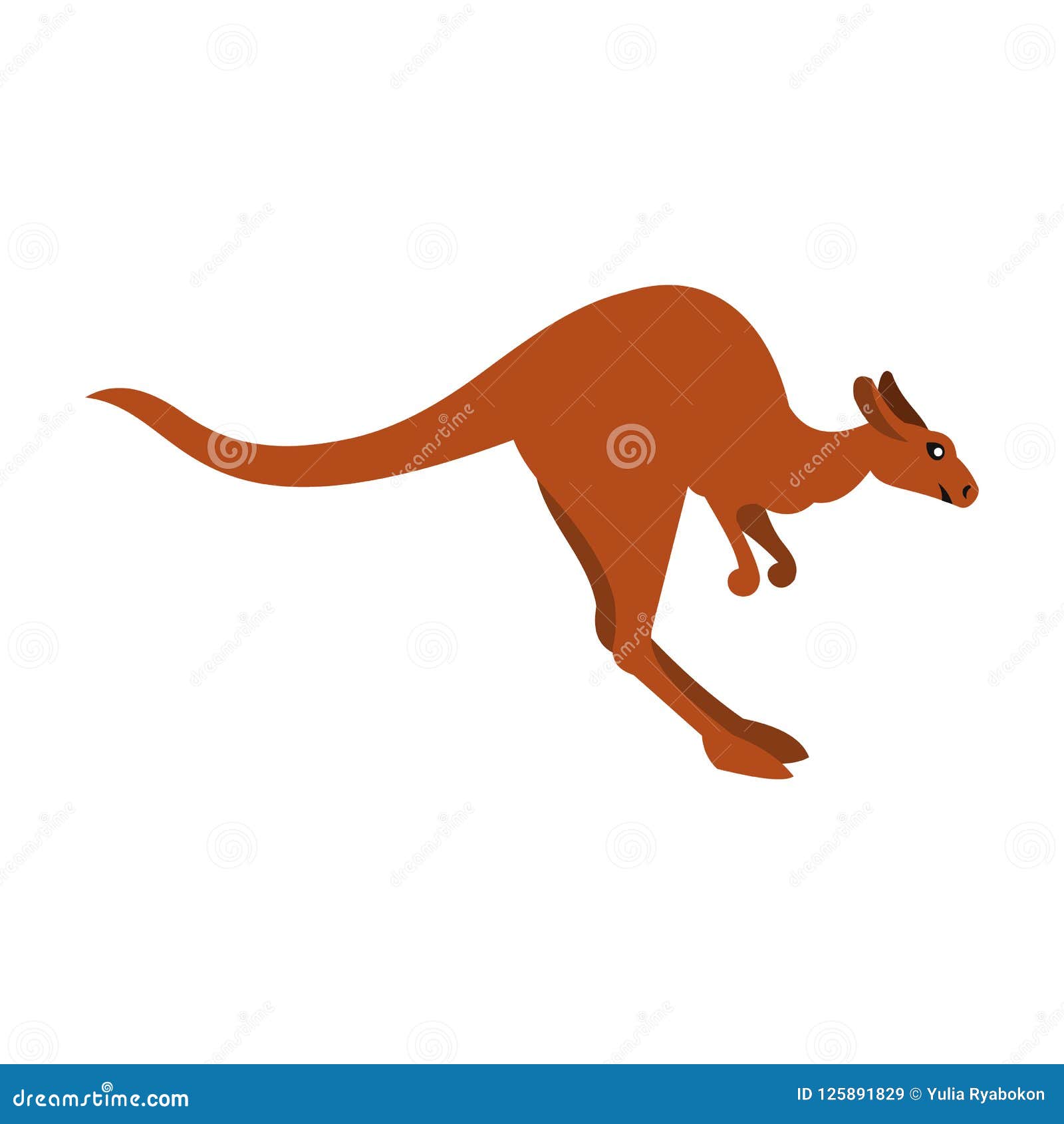 Kangaroo icon, flat style stock illustration. Illustration of standing - 125891829