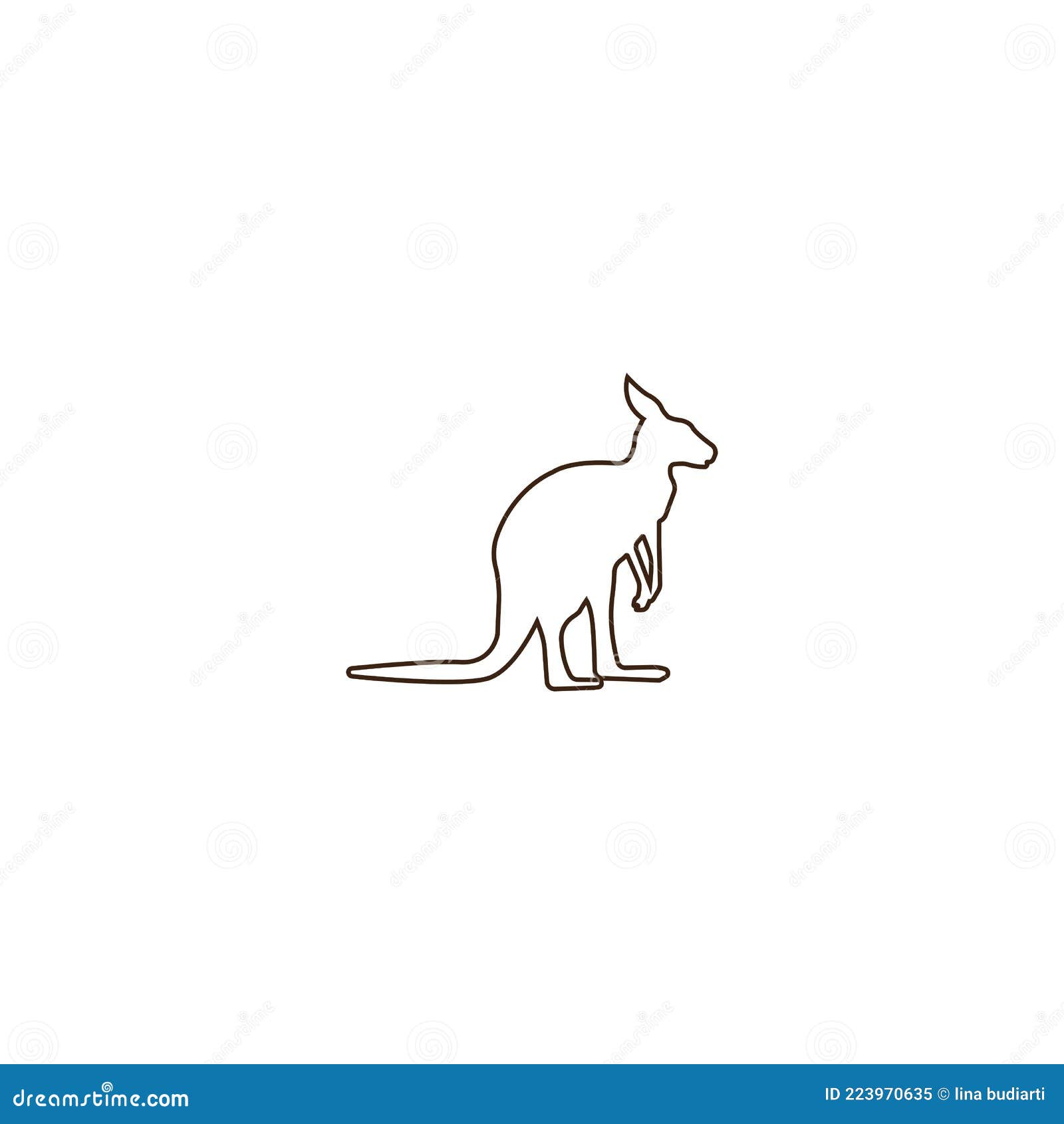 Kangaroo icon stock vector. Illustration of shape, modern - 223970635