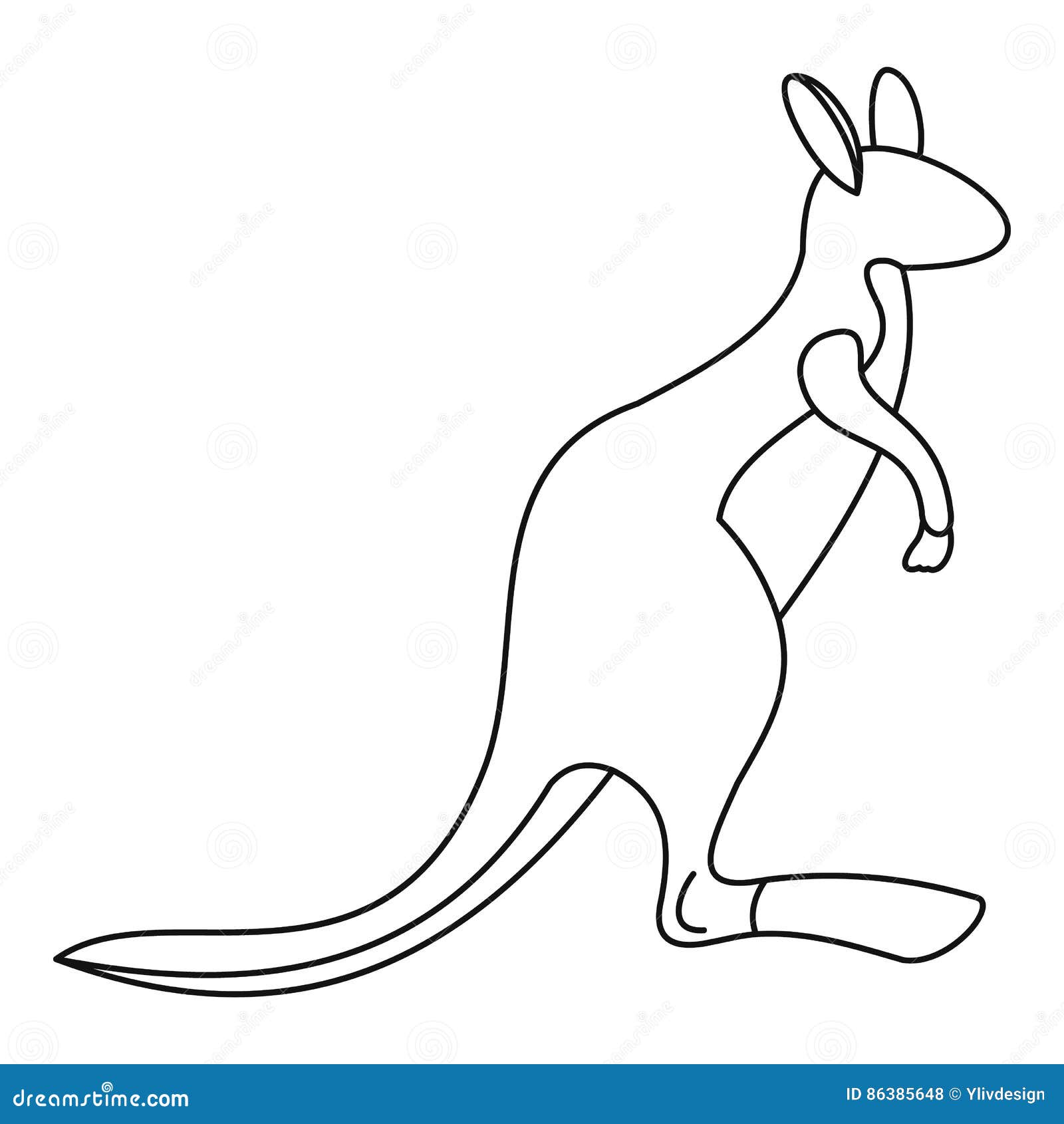 Kangaroo Icon, Outline Style Stock Vector - Illustration of jump ...
