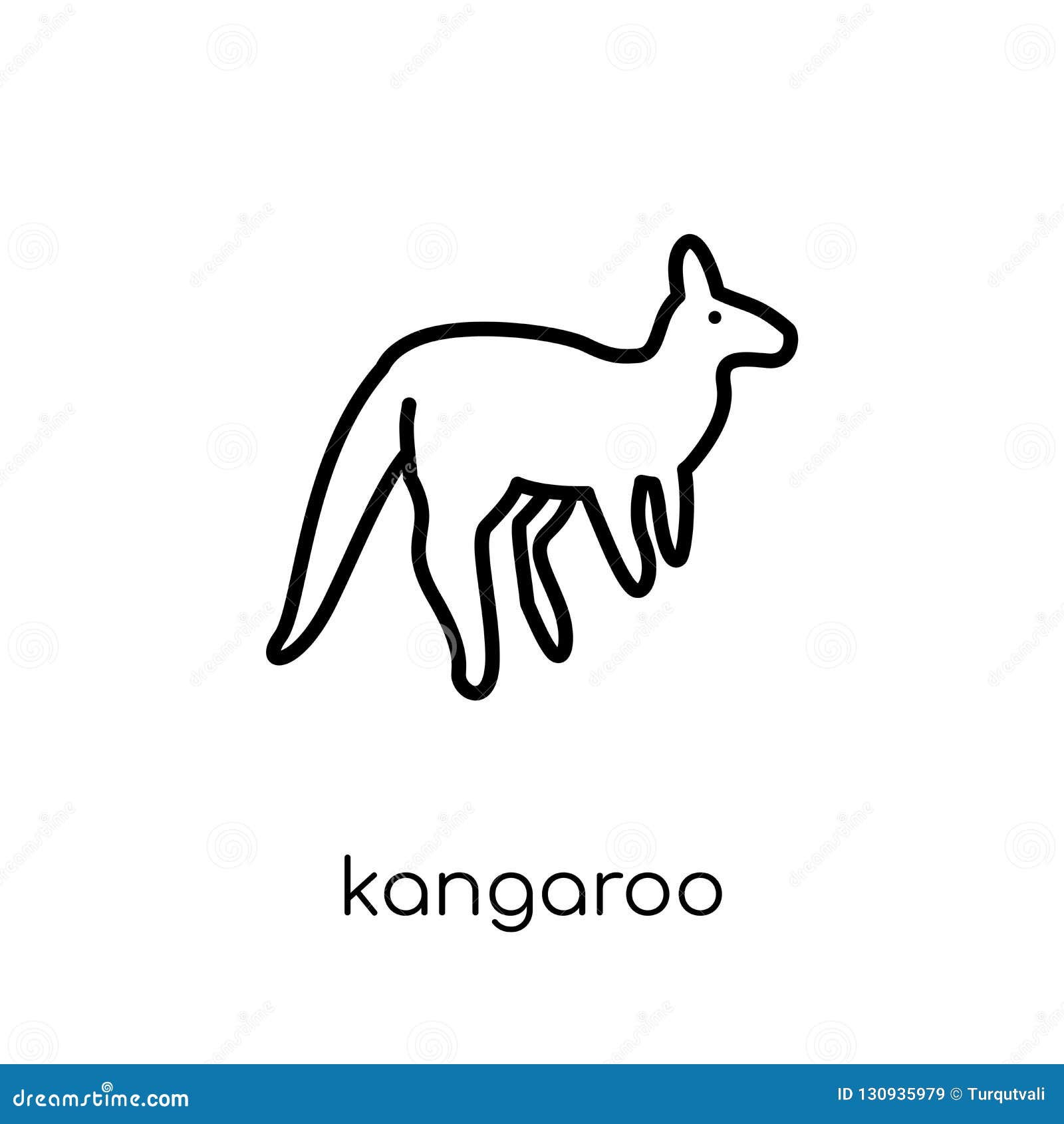 Kangaroo Icon. Trendy Modern Flat Linear Vector Kangaroo Icon on Stock ...