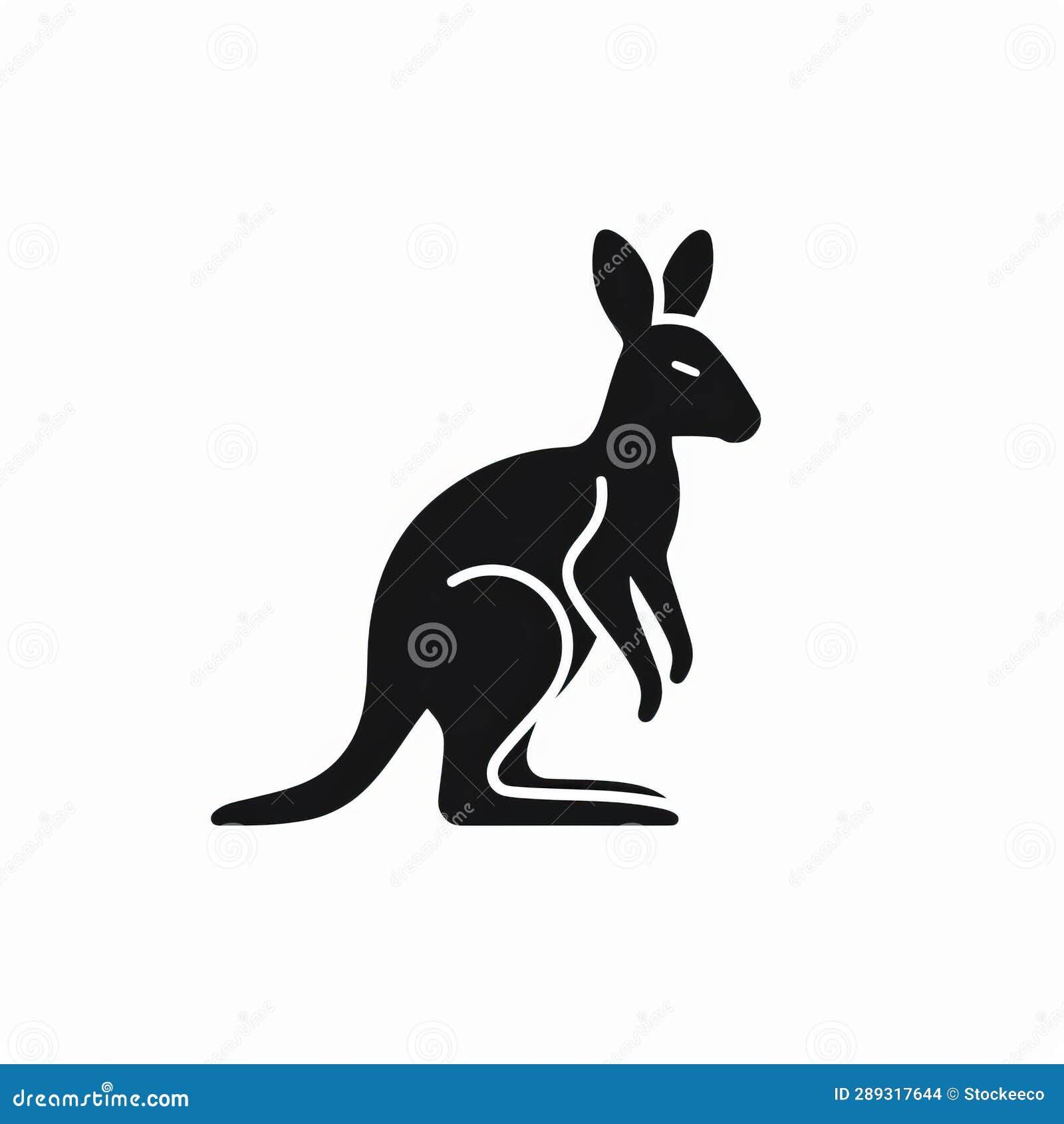 Kangaroo Vector Icon - Minimalistic Black Outline Design Stock Photo - Image of quality ...