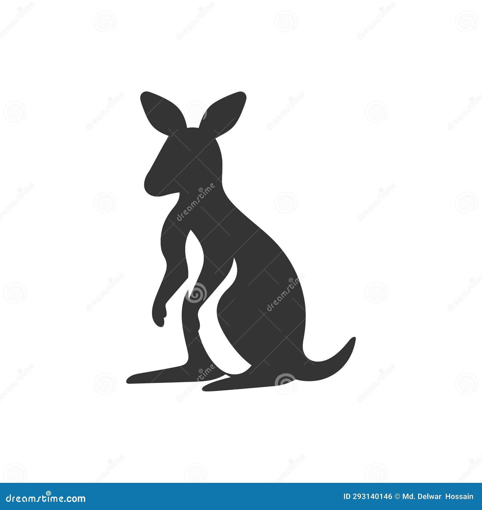 Kangaroo icon stock vector. Illustration of vector, white - 293140146