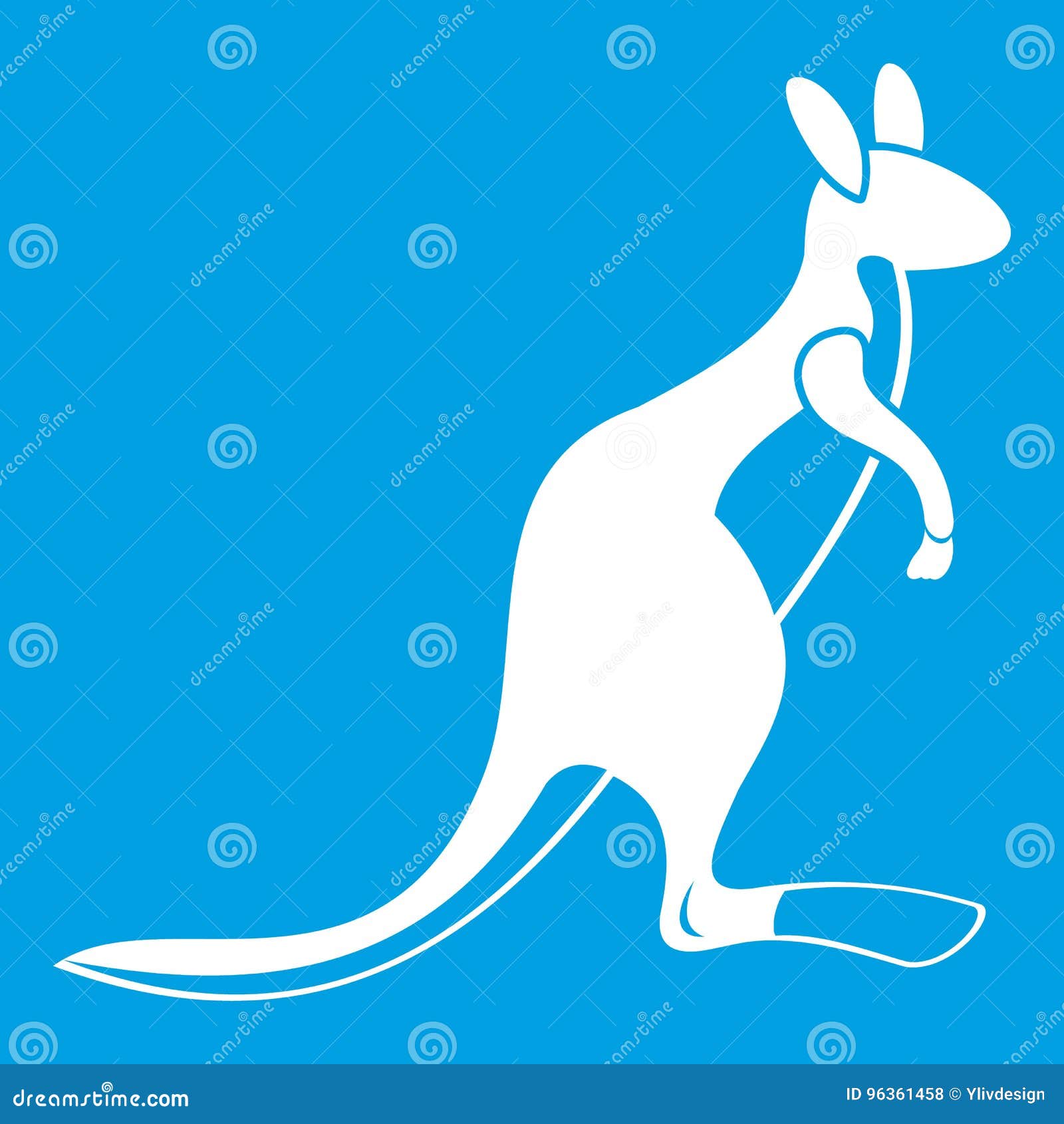 Kangaroo icon white stock vector. Illustration of animal - 96361458