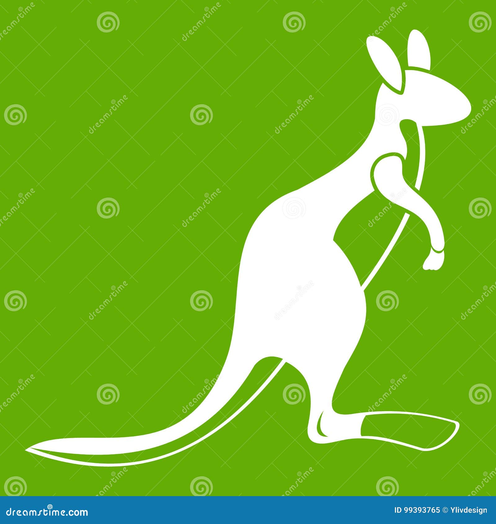 Kangaroo icon green stock vector. Illustration of wildlife - 99393765
