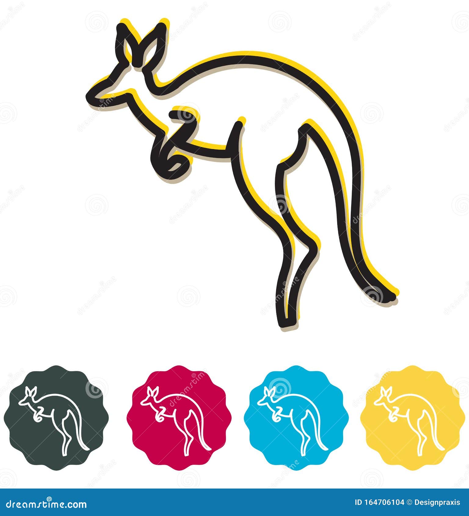 Kangaroo Jumping Icon stock illustration. Illustration of design ...