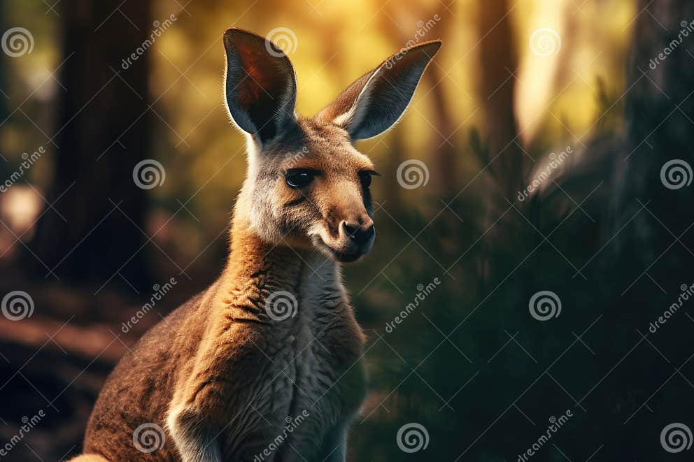 A kangaroo with large ears stock illustration. Illustration of large ...