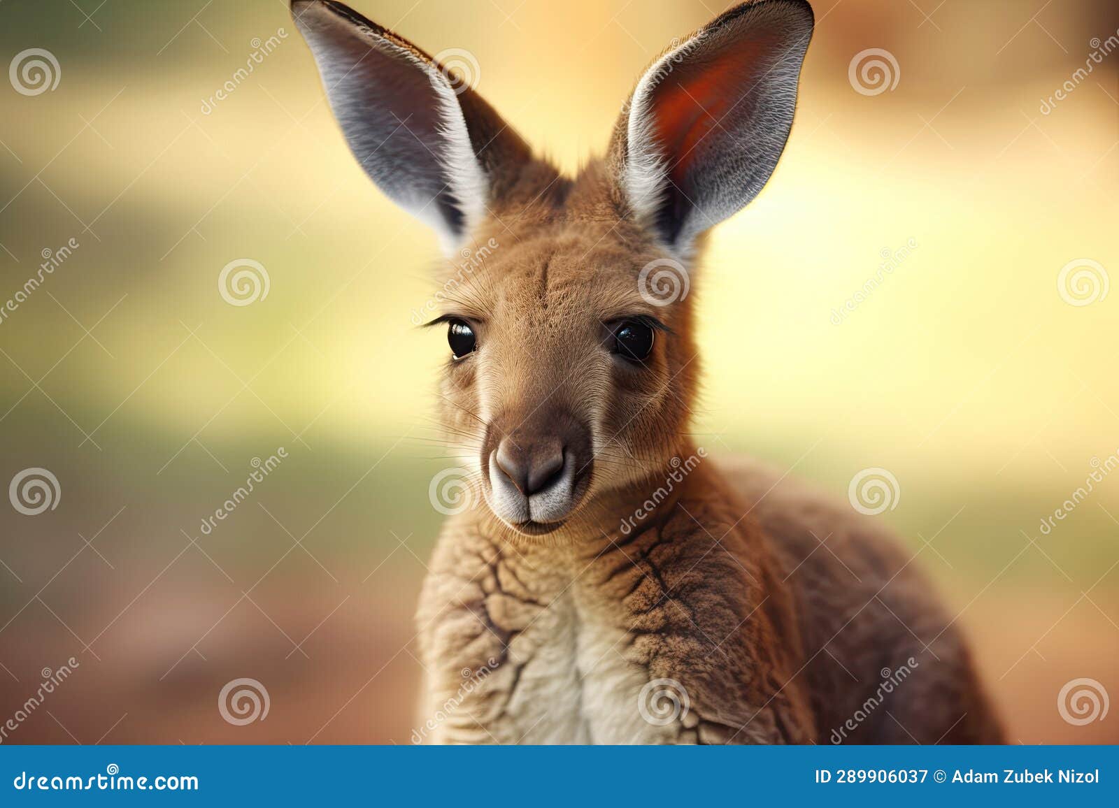 A kangaroo with large ears stock illustration. Illustration of close ...