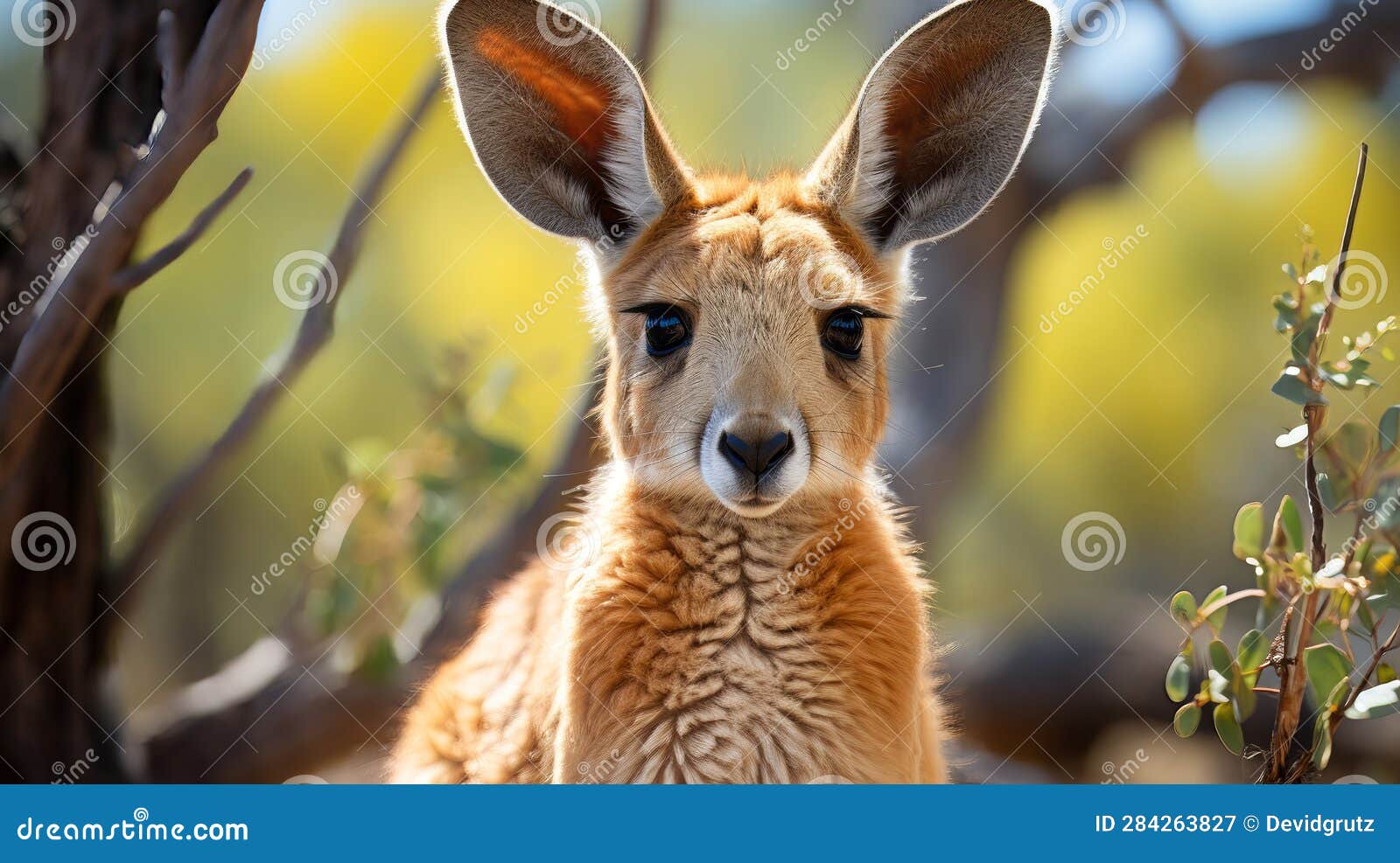 A Kangaroo with Large Ears. Generative AI. Stock Image - Image of ...