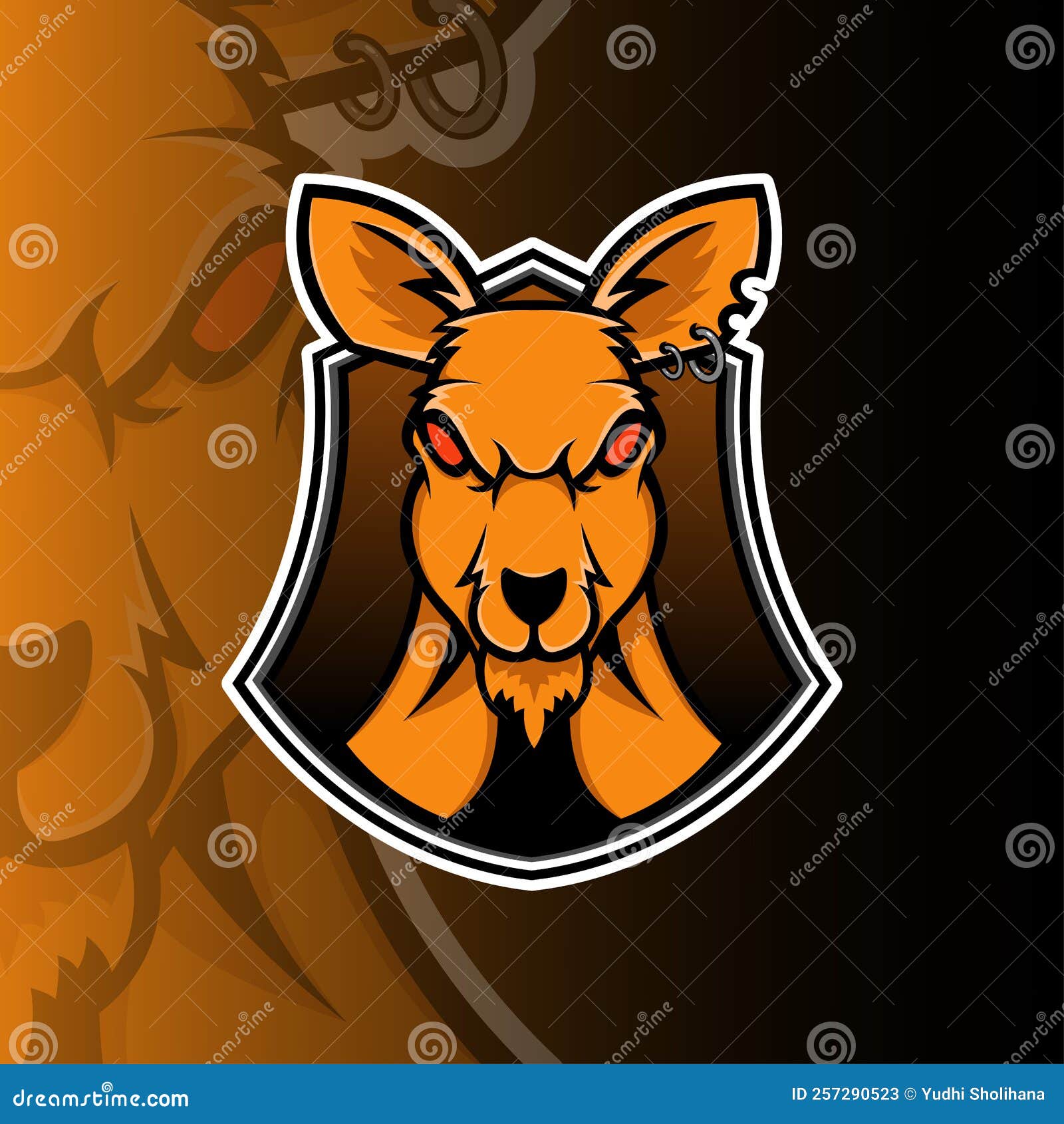 Kangaroo mascot logo stock vector. Illustration of grass - 257290523