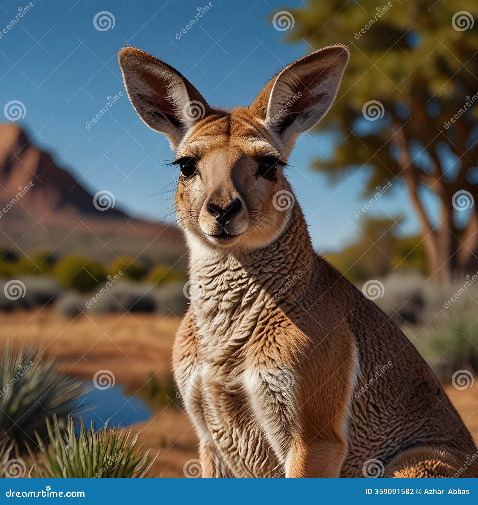 Kangaroo Is Pictured In A Natural Setting With A Sunlit, Golden-brown ...