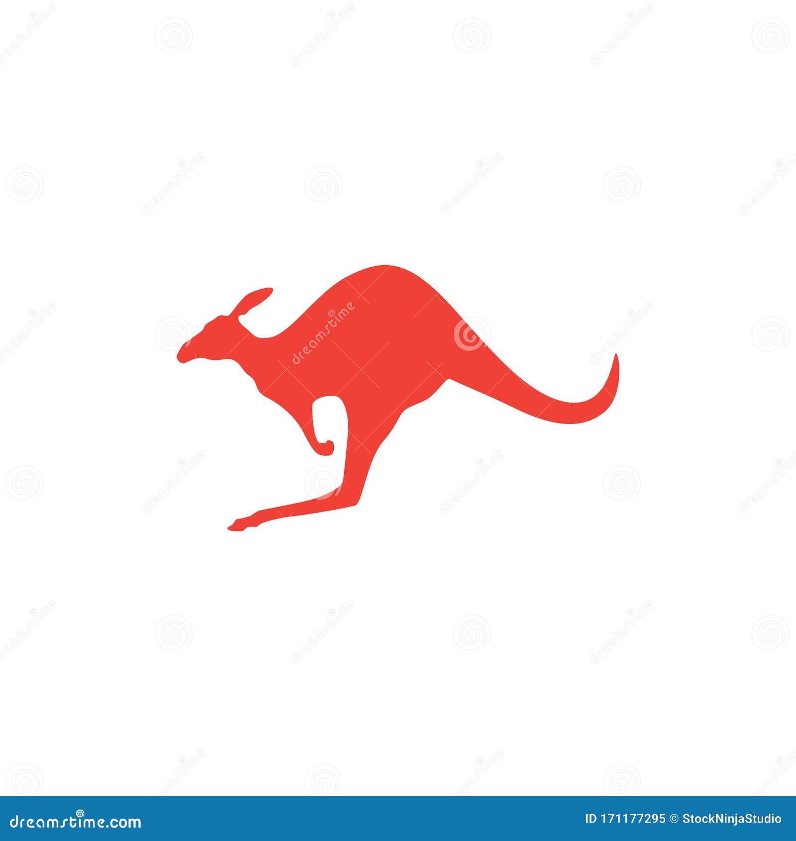 Kangaroo Red Icon on White Background. Red Flat Style Vector ...