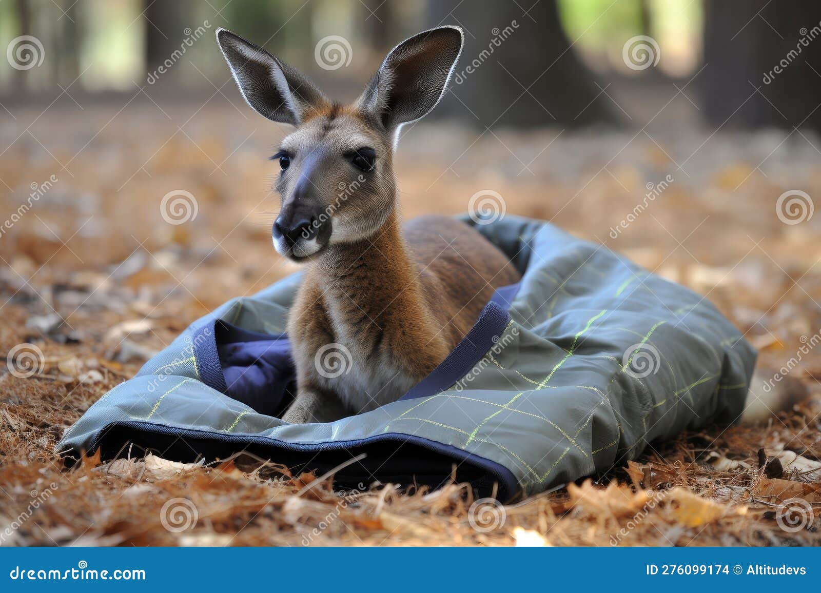 Kangaroo Resting on the Ground, Pouch Open, Warm and Safe Stock Photo ...