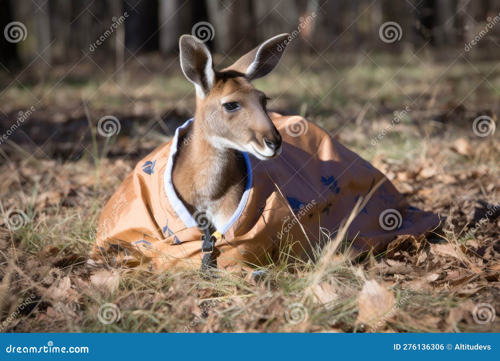 Kangaroo Resting on the Ground, Pouch Open, Warm and Safe Stock ...