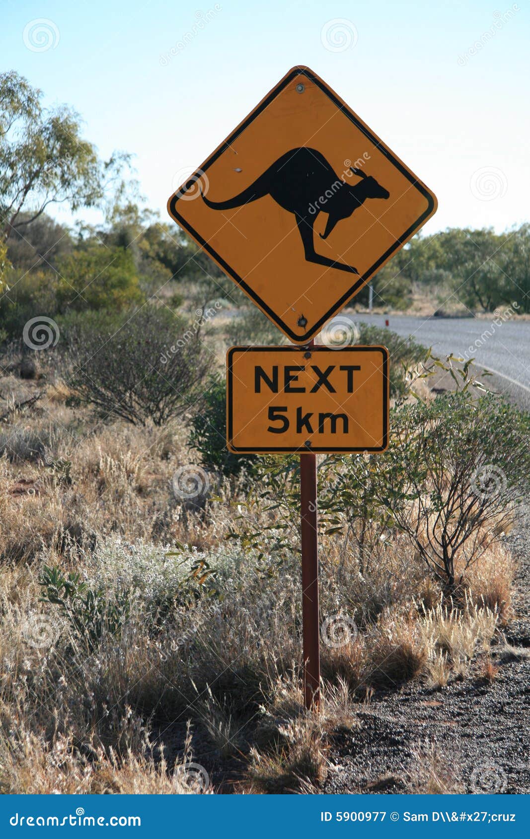 Kangaroo Road Sign, Australia Stock Image - Image of grey, sign: 5900977