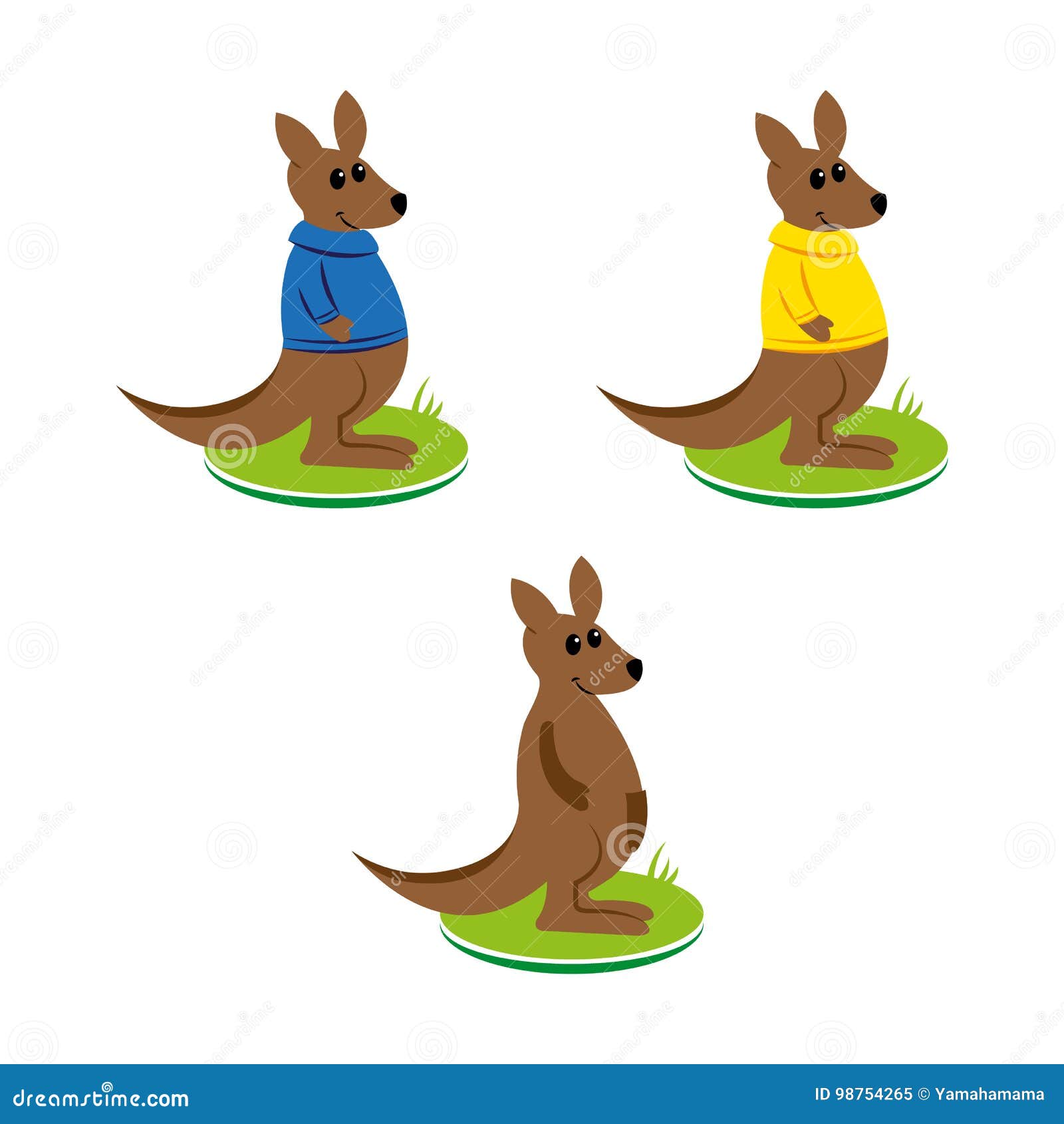 Kangaroo stock vector. Illustration of happy, characters - 98754265