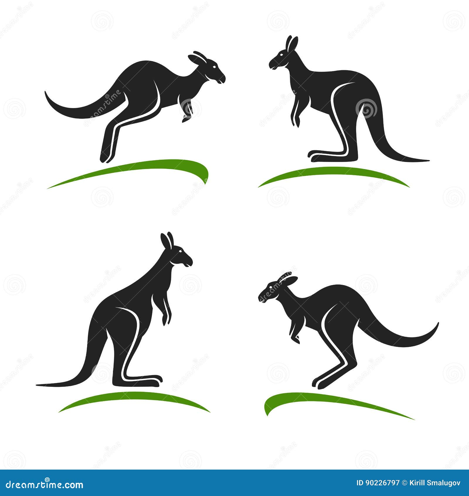 Kangaroo set. Vector stock vector. Illustration of text - 90226797