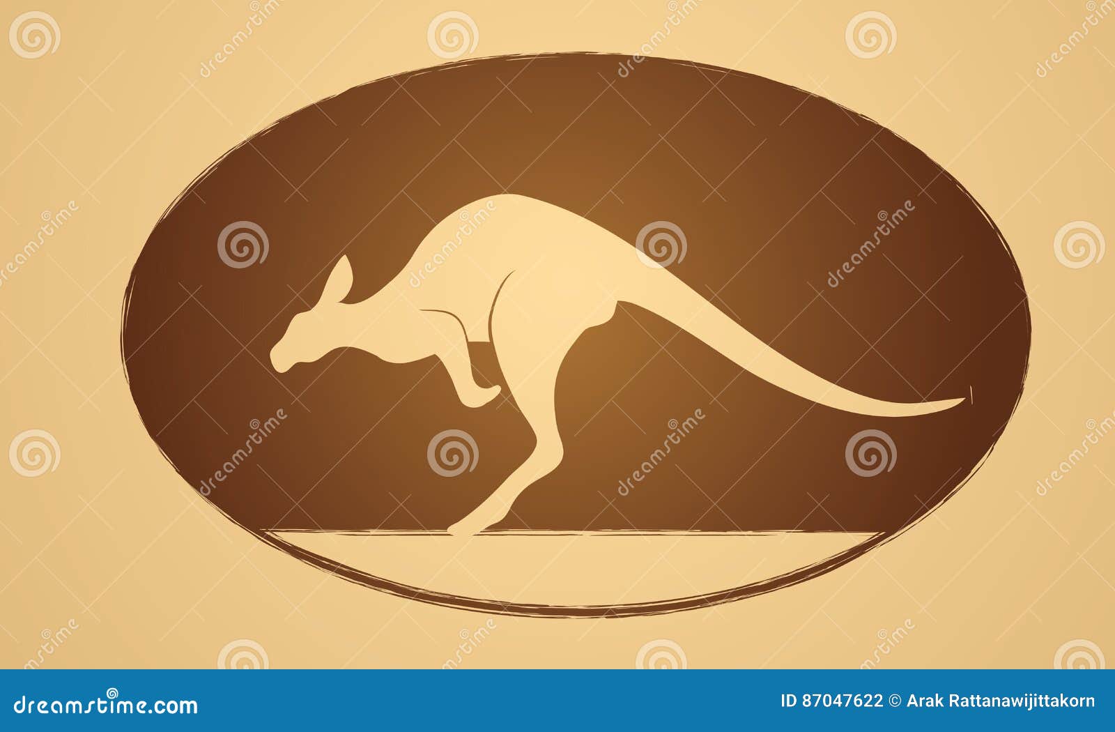 Kangaroo shape graphic stock vector. Illustration of brush - 87047622