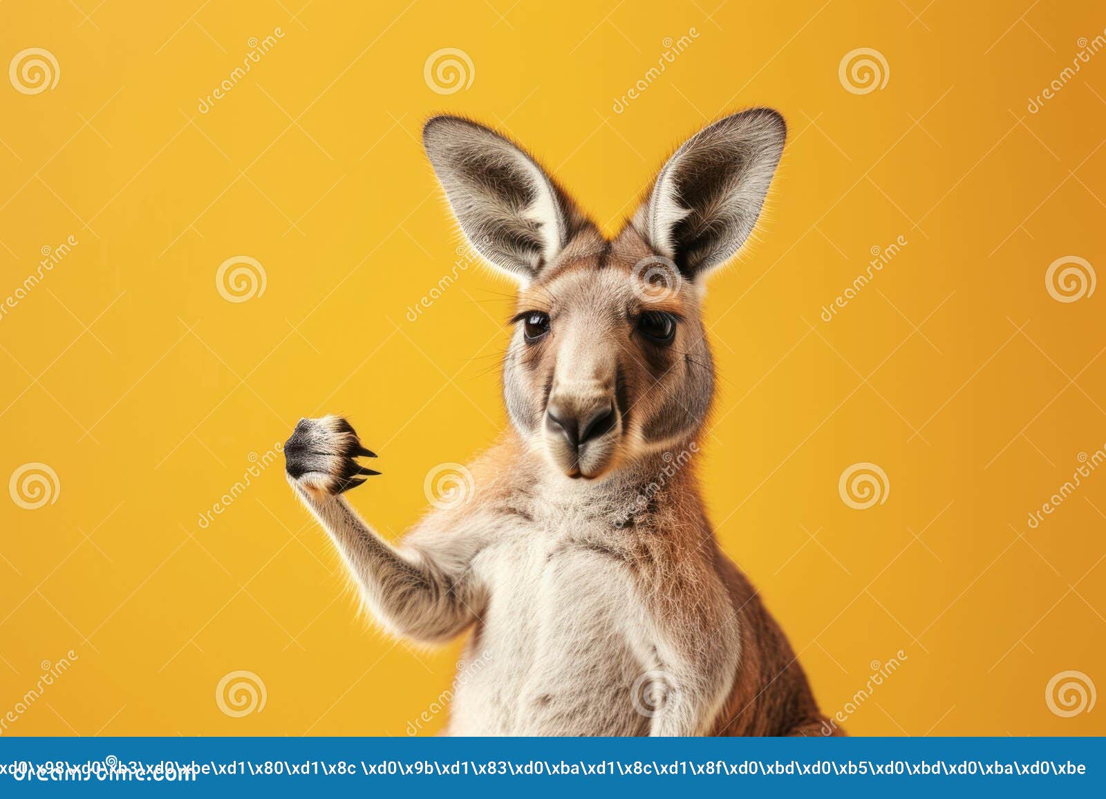 Kangaroo Showing Thumb Up Isolated on Color Solid Background Stock ...