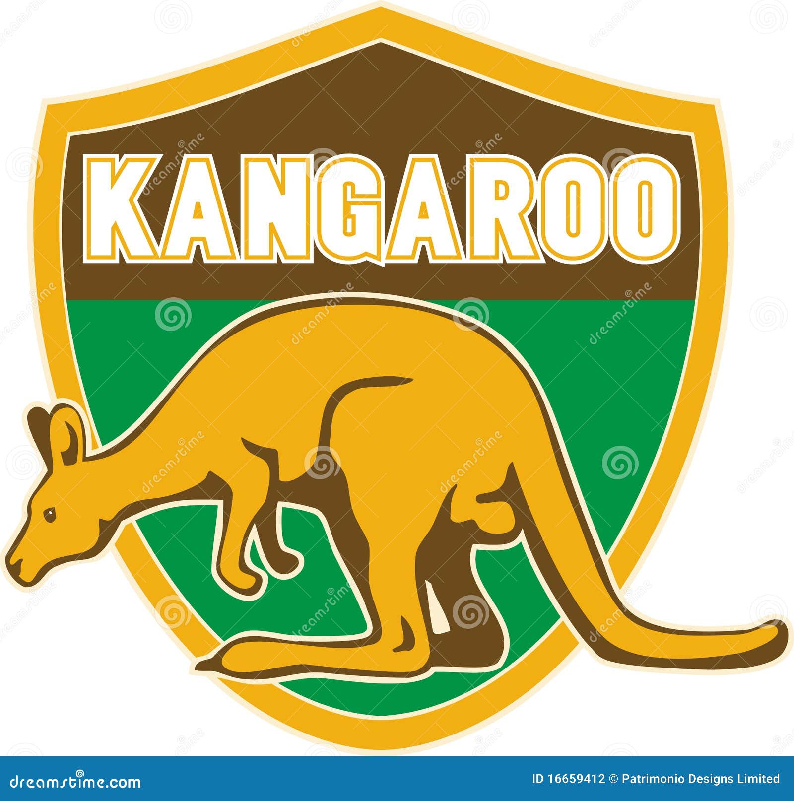 Two Kangaroos Inside Logo Cartoon Vector | CartoonDealer.com #224277155
