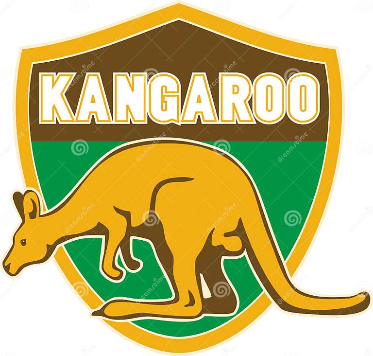 Kangaroo side view shield stock illustration. Illustration of kangaroos ...
